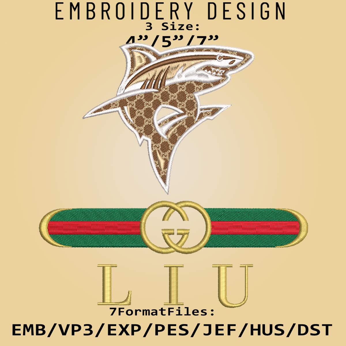 NCAA Logo Long Island University Sharks Embroidery design, E | Inspire ...