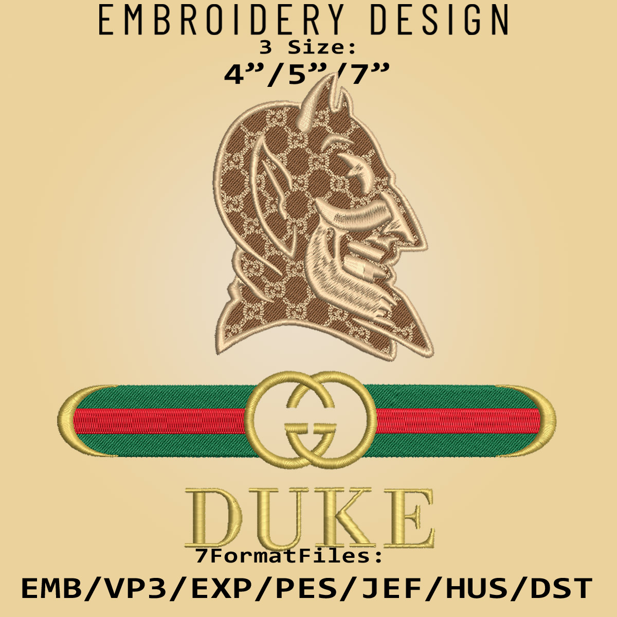 NCAA Logo Duke Blue Devils Embroidery design, Embroidery Fil | Inspire ...