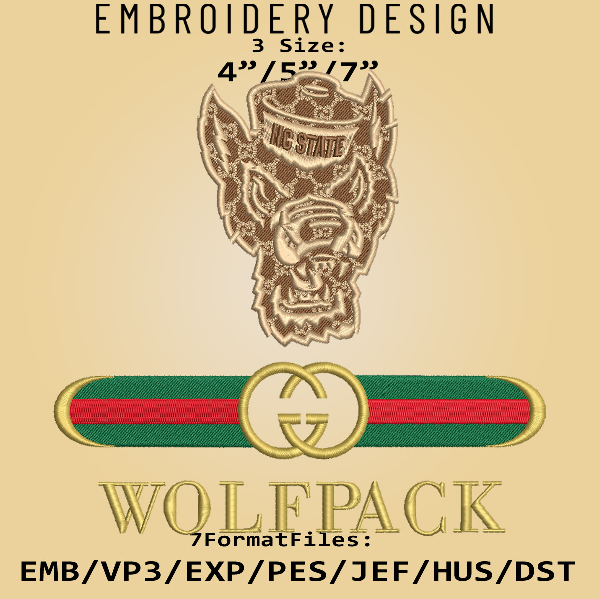 NCAA Logo NC State Wolfpack Embroidery design, Embroidery Fi | Inspire ...