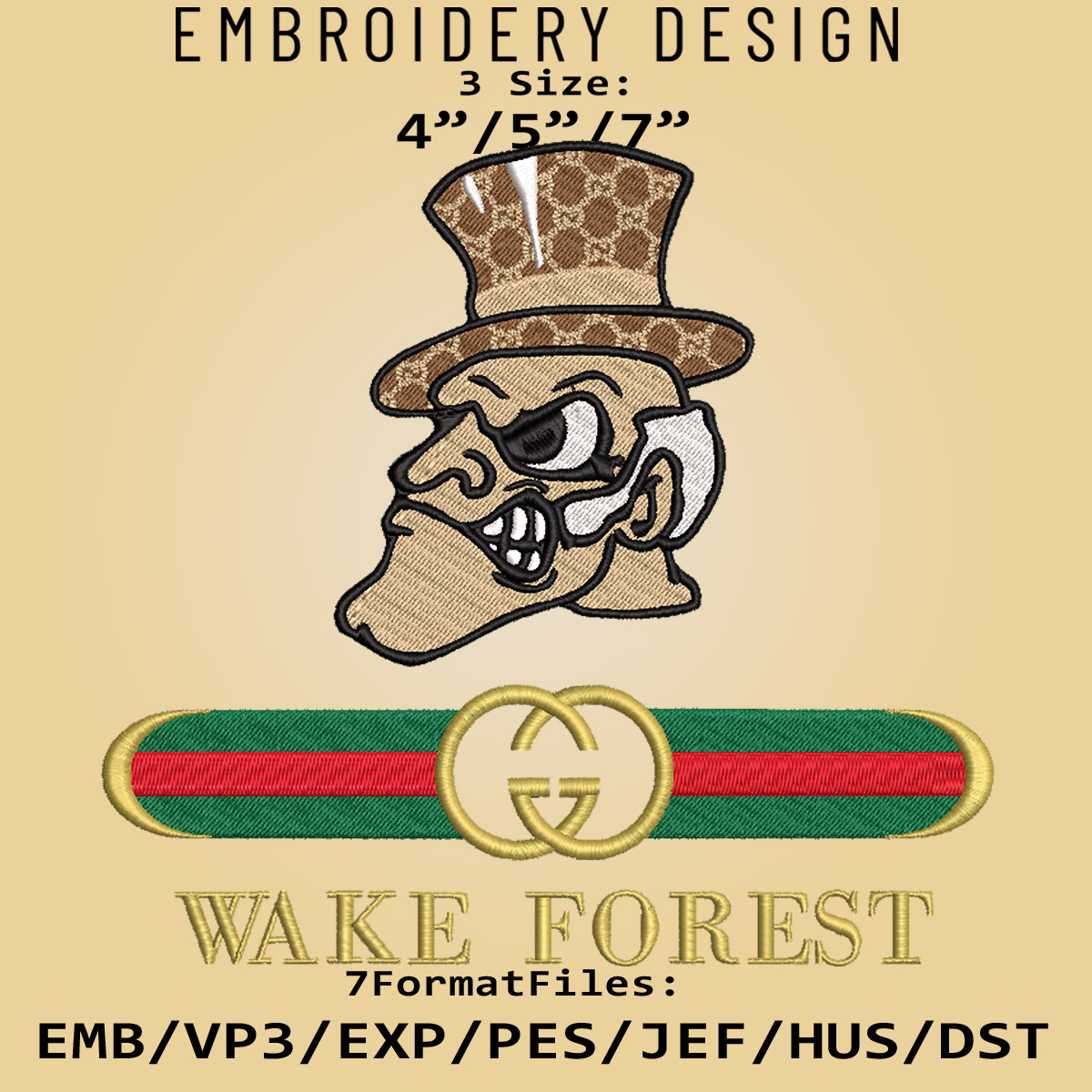 NCAA Logo Wake Forest Demon Deacons Embroidery design, Embro | Inspire ...