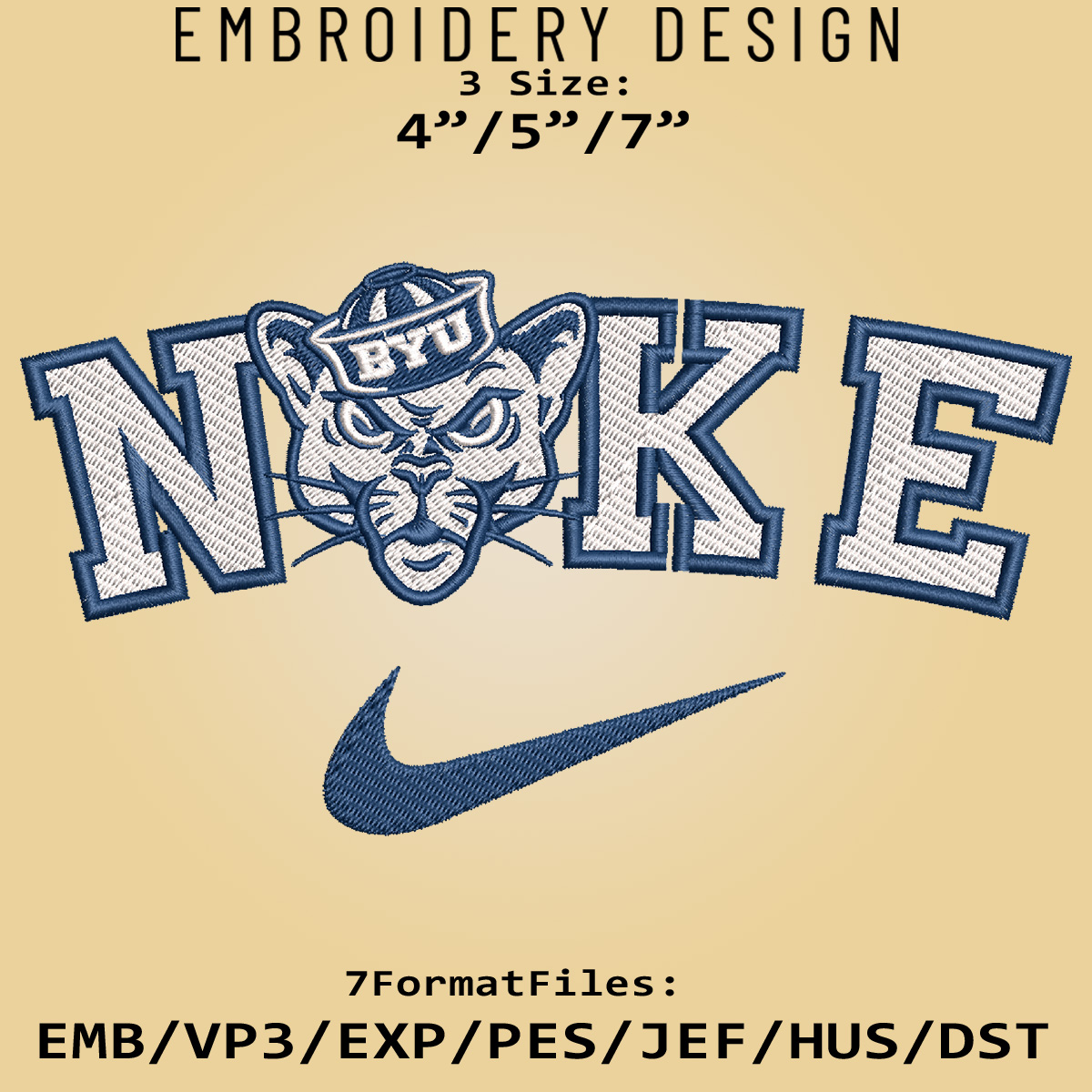 NCAA Logo Nike BYU Cougars Embroidery design, Embroidery Fil | Inspire ...