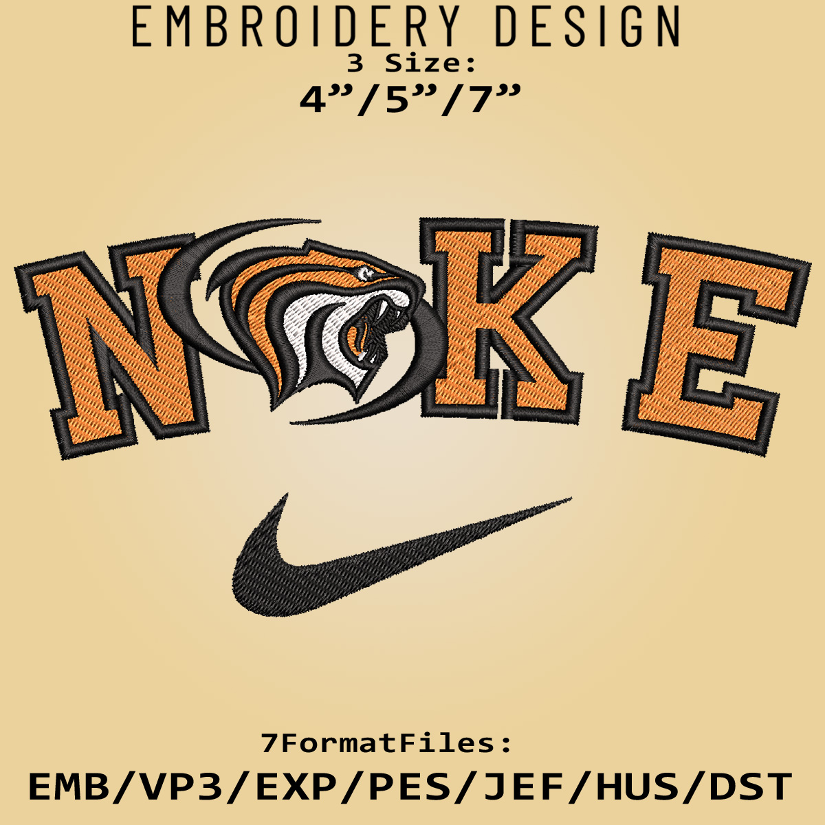 NCAA Logo Nike Pacific Tigers Embroidery design, Embroidery | Inspire ...