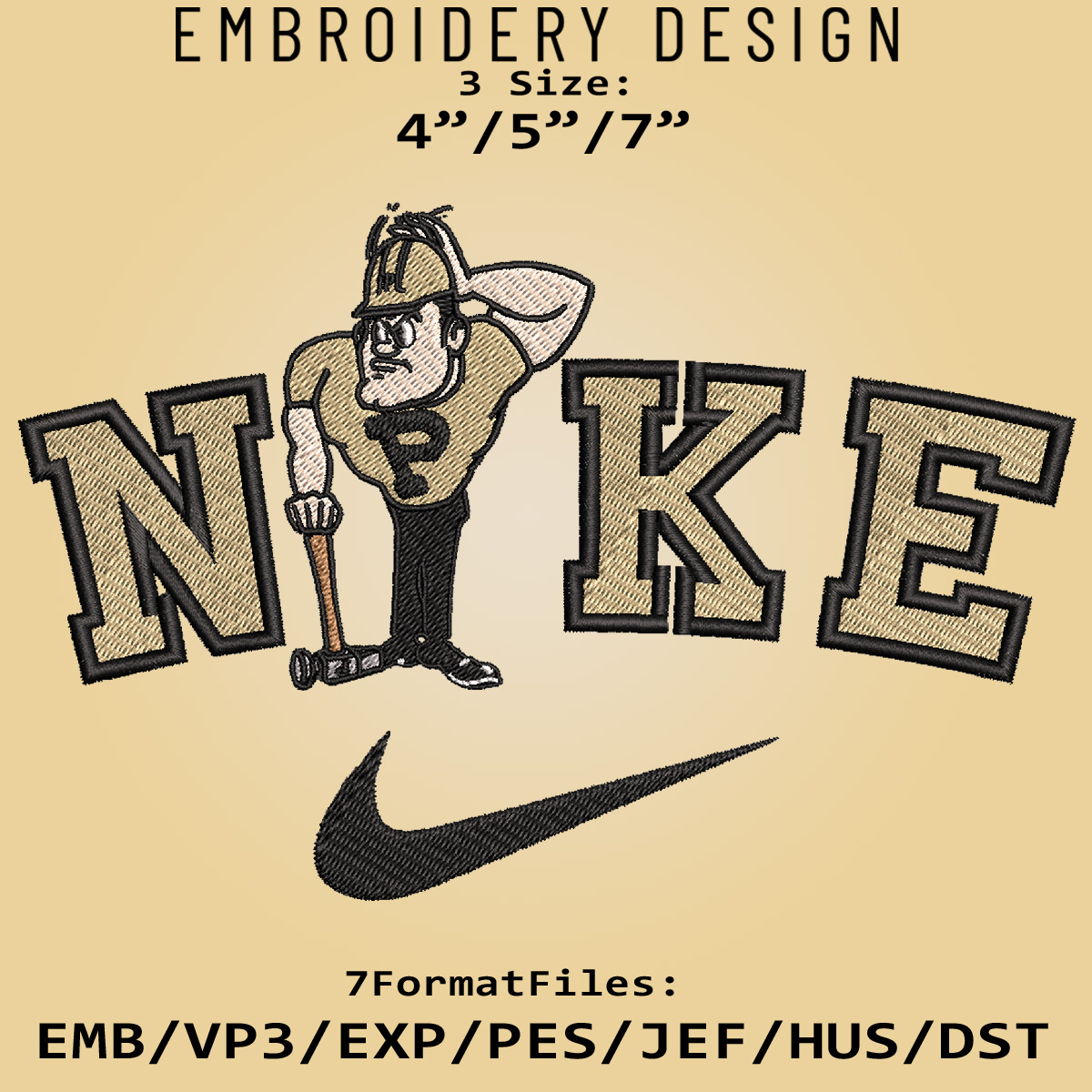 NCAA Logo N.ike Purdue Boilermakers Embroidery design, Embro | Inspire ...