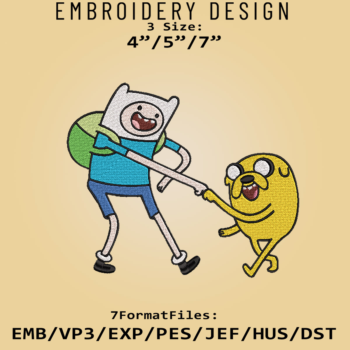 Finn and Jake happy, Embroidery Files, Adventure Time, Carto | Inspire ...