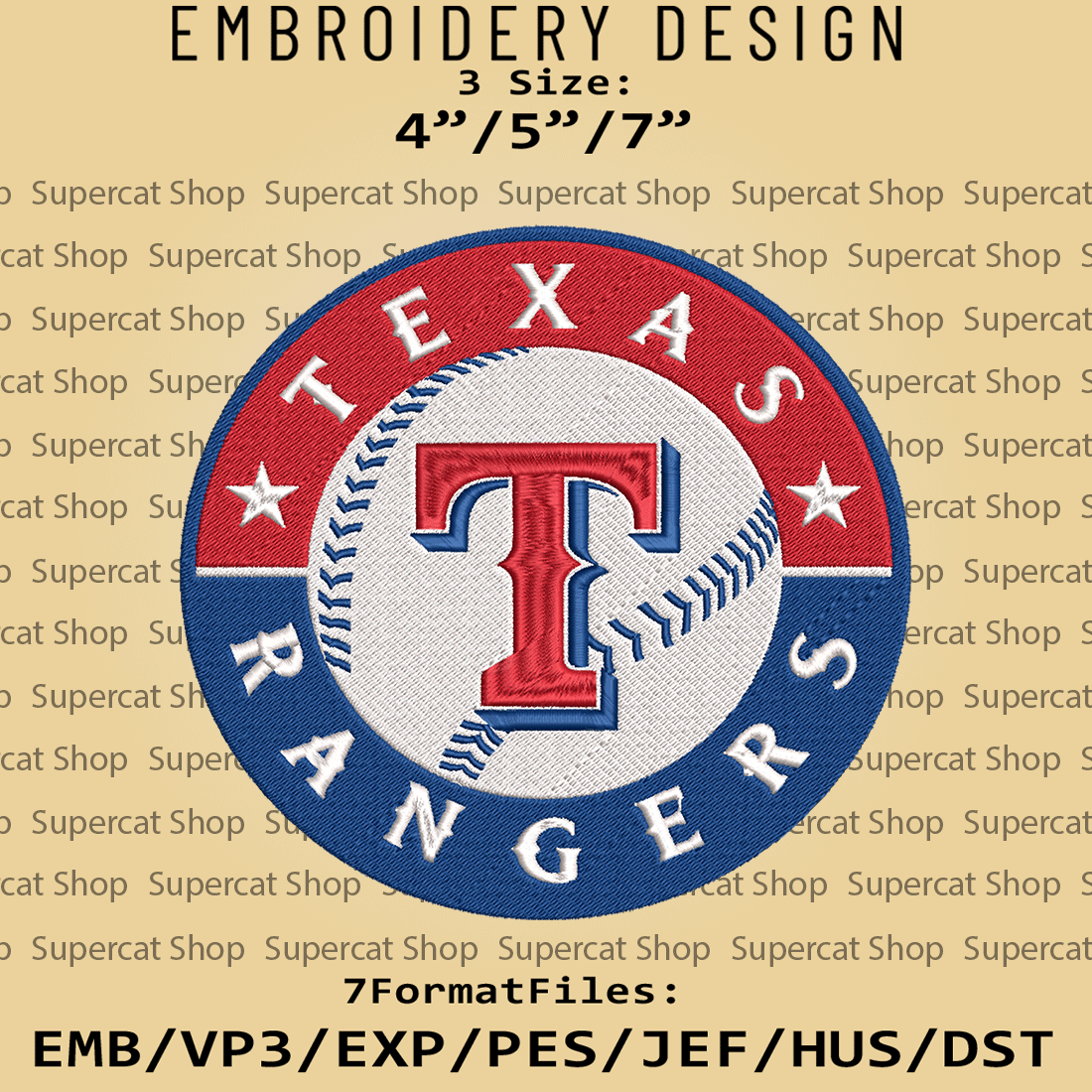 texas rangers machine embroidery design - Inspire Uplift