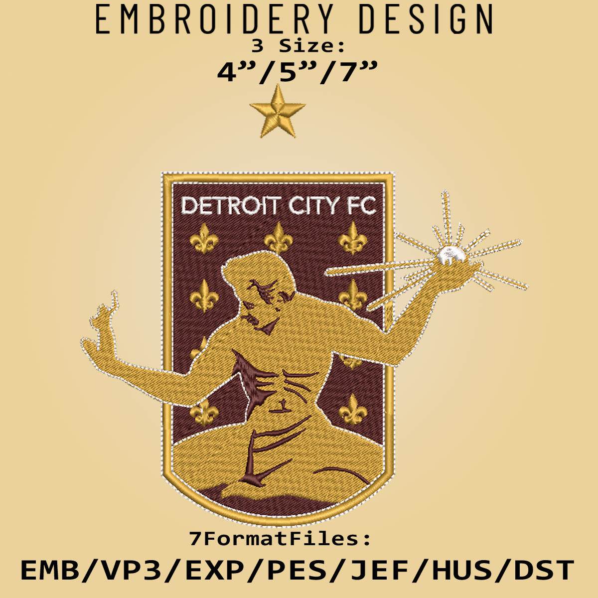 Detroit City USL Embroidery Designs, USL Logo Embroidery Fil | Inspire ...