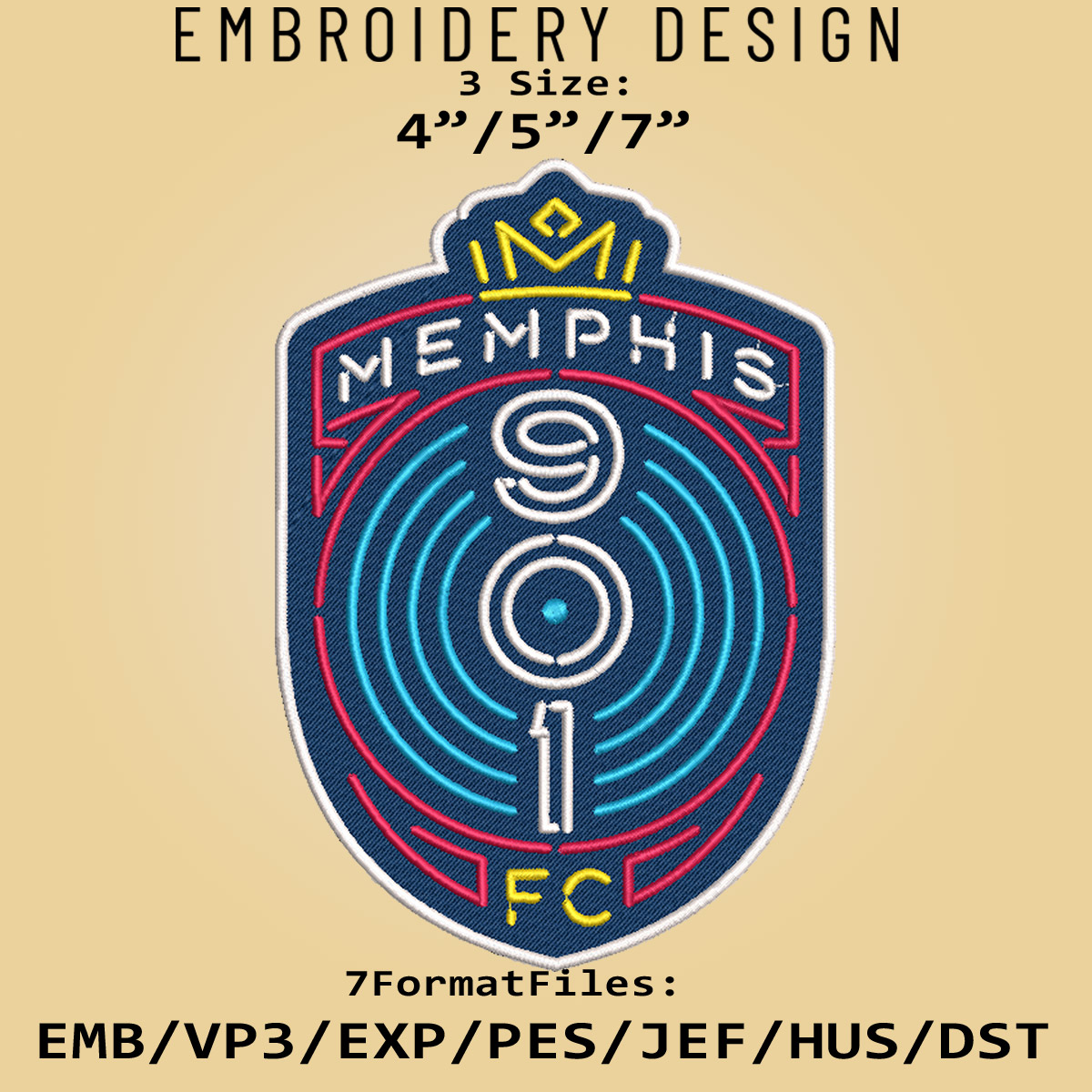 Memphis 901 USL Embroidery Designs, USL Logo Embroidery File | Inspire ...