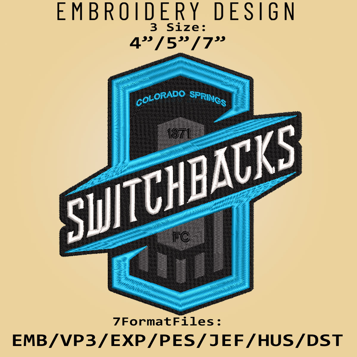 Colorado Springs Switchbacks USL Embroidery Designs, USL Log | Inspire ...