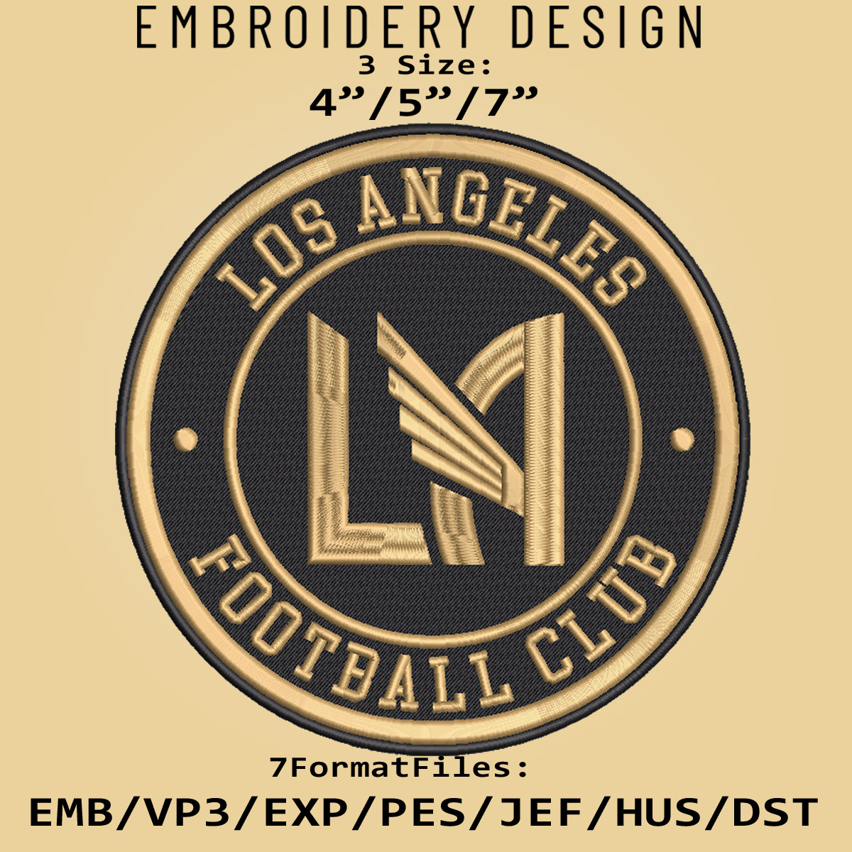 Los Angeles FC MLS Embroidery Designs, MLS Logo Embroidery F | Inspire ...