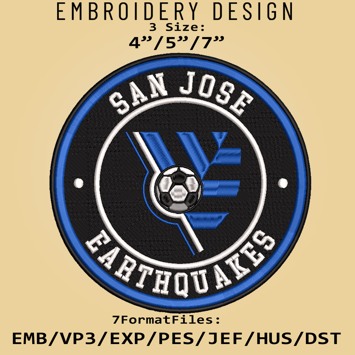San Jose Earthquakes FC MLS Embroidery Designs, MLS Logo Emb | Inspire ...