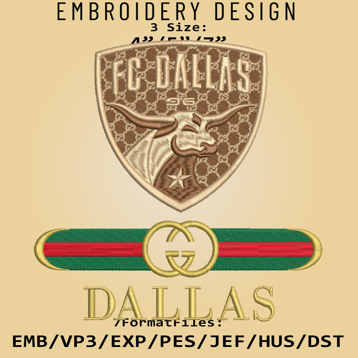 MLS Gucc.i Dallas FC Embroidery Designs, MLS Logo Embroidery | Inspire ...