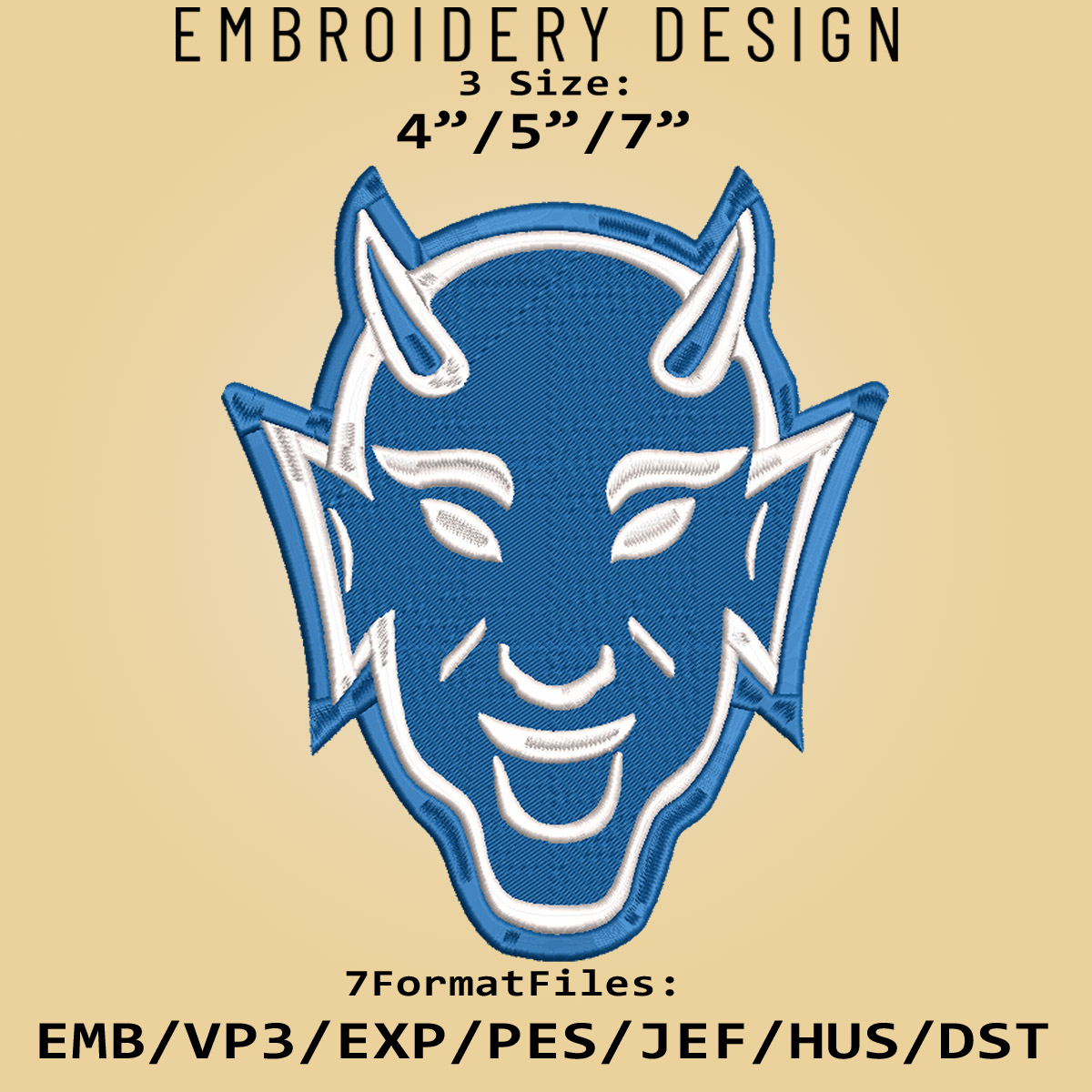 Duke Blue Devils Logo NCAA, Embroidery design, NCAA Duke Blu | Inspire ...