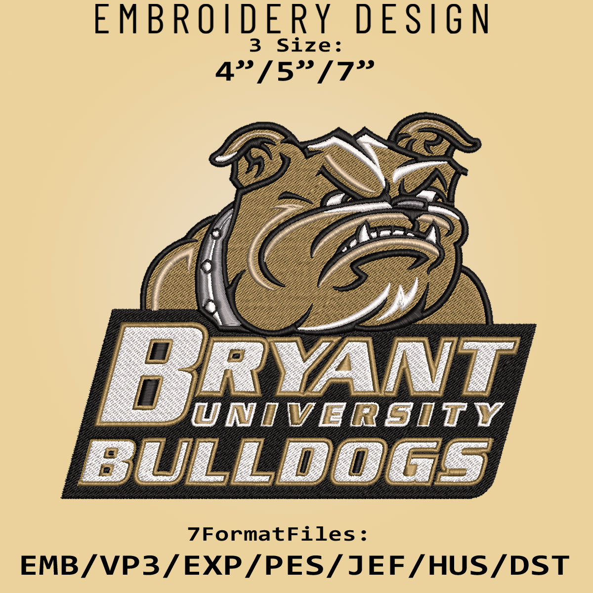 Bryant Bulldogs NCAA Logo, Embroidery design, NCAA Bulldogs, | Inspire ...