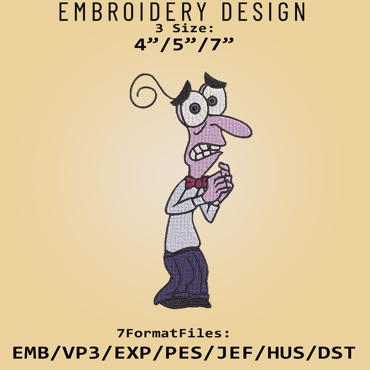 Fear Inside Out Embroidery Files, Inside Out, Movie Inspired | Inspire ...