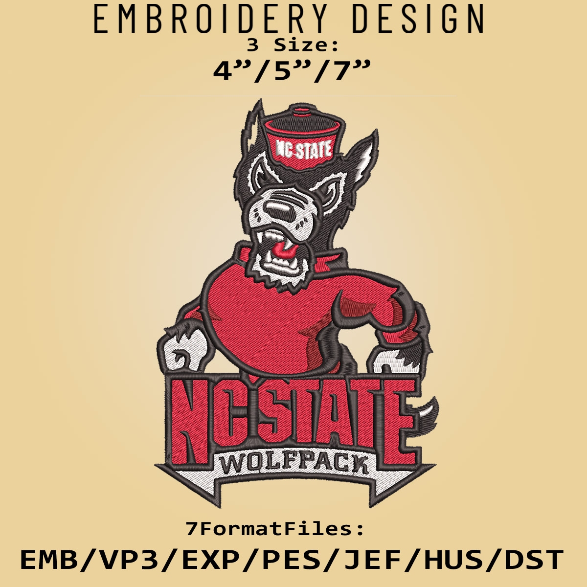 NC State Wolfpack NCAA Logo, Embroidery design, NC State Wol | Inspire ...