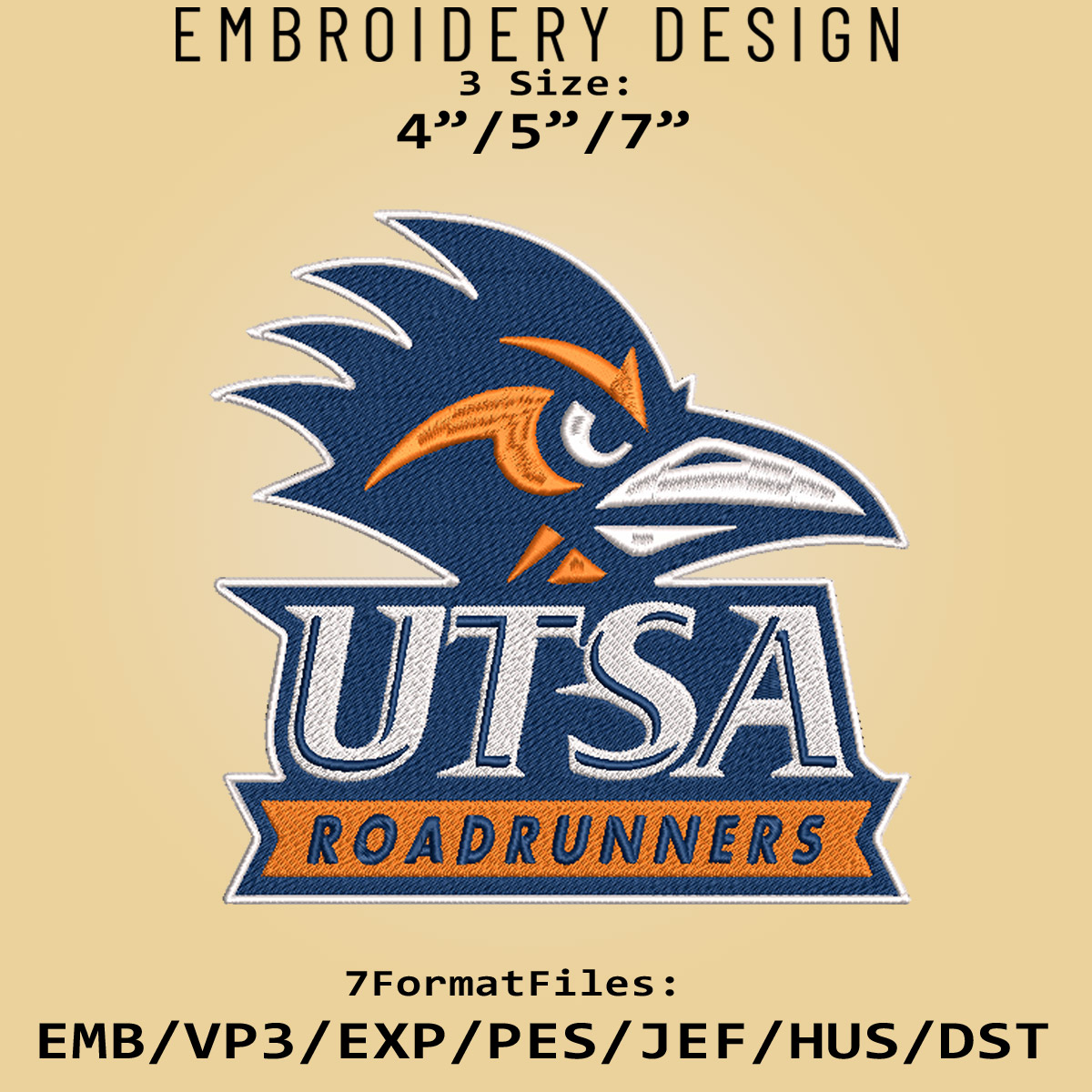 UTSA Roadrunners NCAA Logo, Embroidery design, NCAA UTSA Roa | Inspire ...