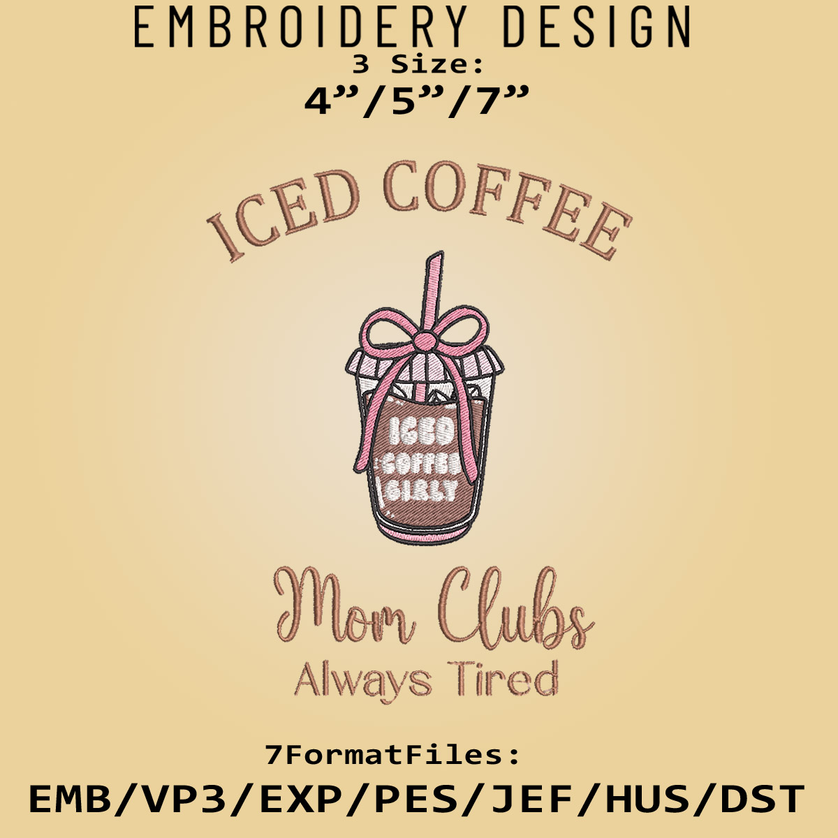 Iced Coffee Mom Club, Mama Gift Ideas, Embroidery design, Mo | Inspire ...