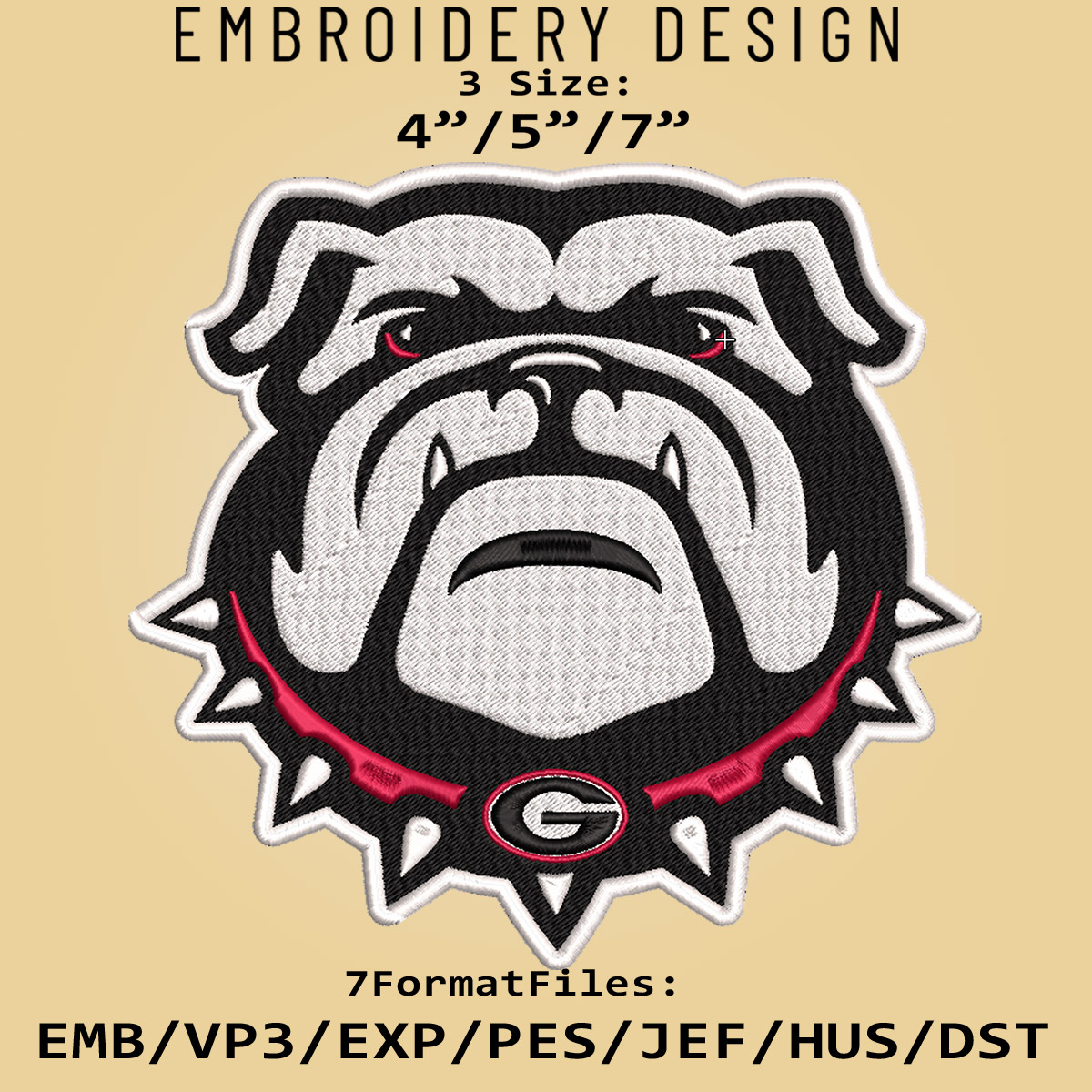 NCAA Georgia Bulldogs Logo, Embroidery design, Georgia Bulld | Inspire ...