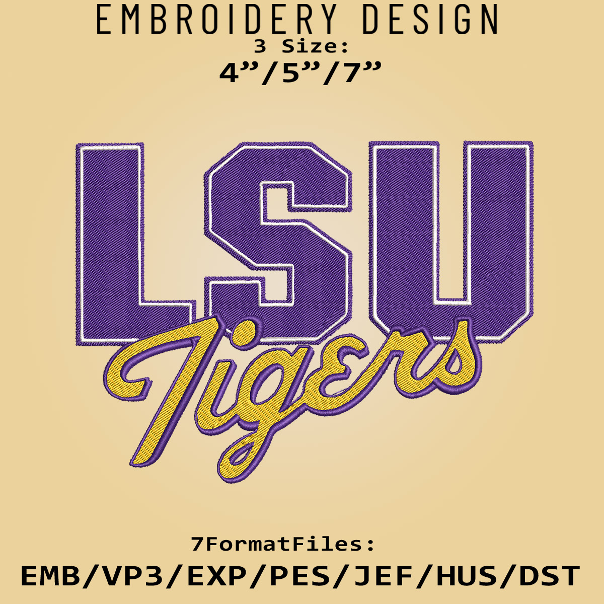 LSU Tigers NCAA Logo, Embroidery design, LSU Tigers NCAA, Em | Inspire ...