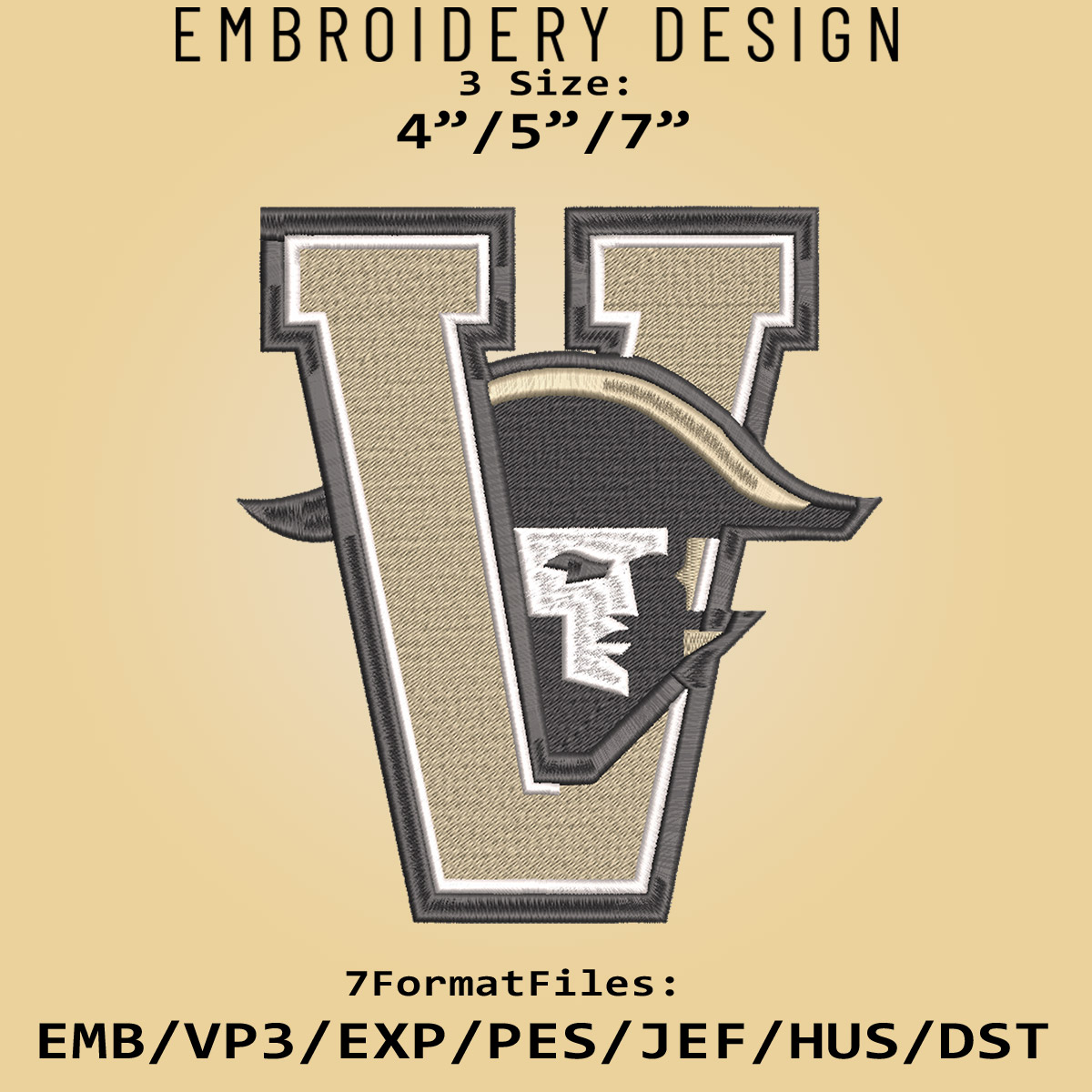 Vanderbilt Commodores NCAA Logo, Embroidery design, NCAA Van | Inspire ...