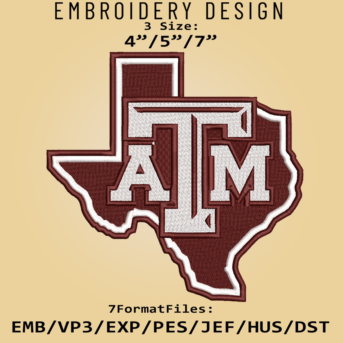 NCAA Texas A&M Aggies Logo, Embroidery design, Texas A&M Agg | Inspire ...