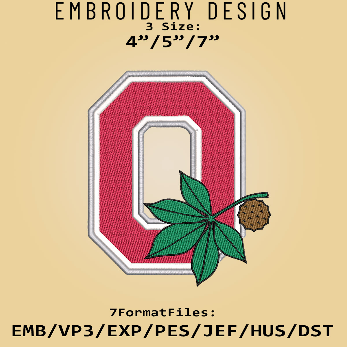 Ohio State Buckeyes NCAA Logo, Embroidery design, Ohio State | Inspire ...