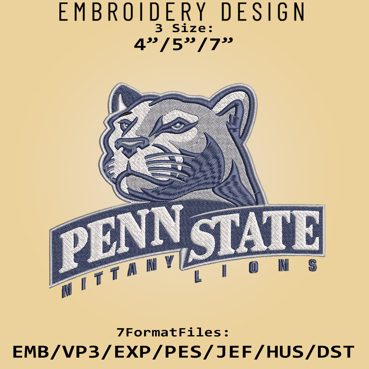 Penn State Nittany Lions NCAA Logo, Embroidery design, Penn | Inspire ...
