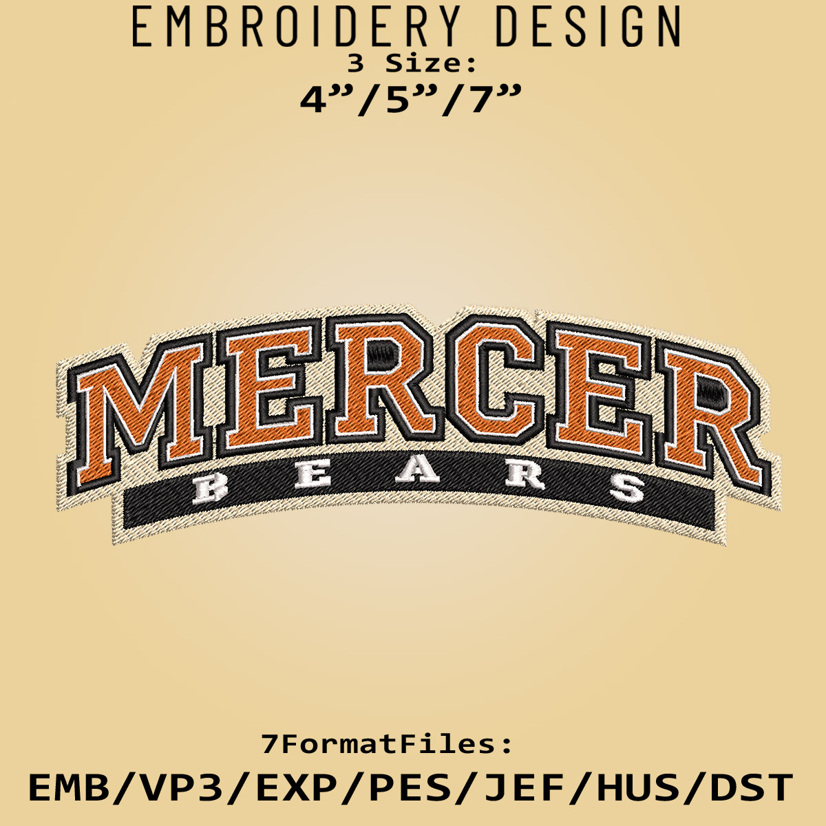 Mercer Bears NCAA Logo, Embroidery design, NCAA Mercer Bears | Inspire Uplift
