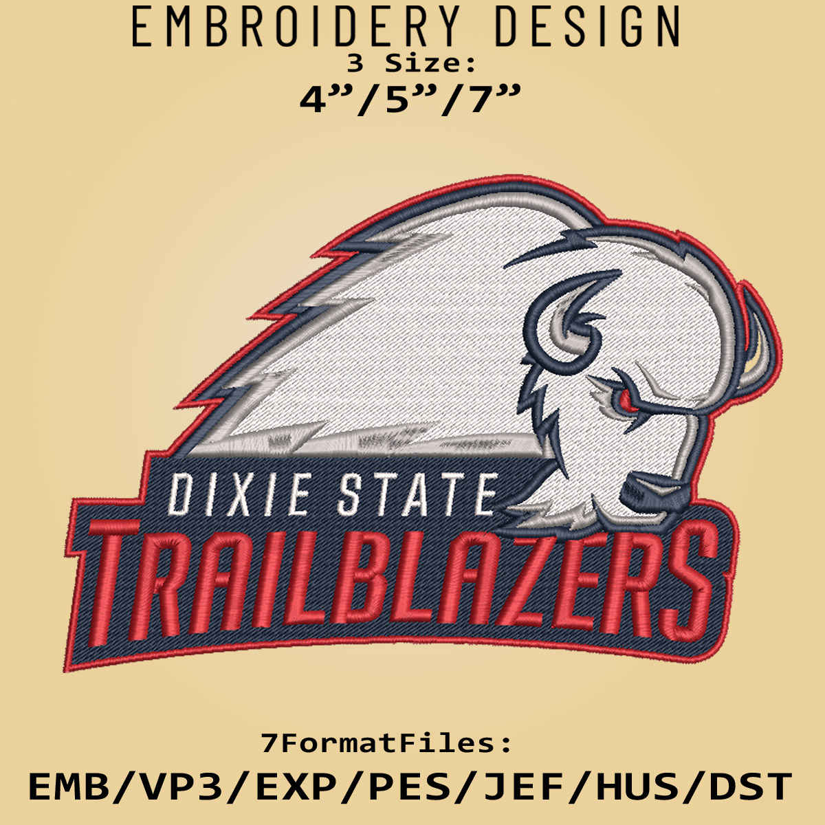 NCAA Utah Tech Trailblazers Logo, Embroidery design, NCAA Ut | Inspire ...