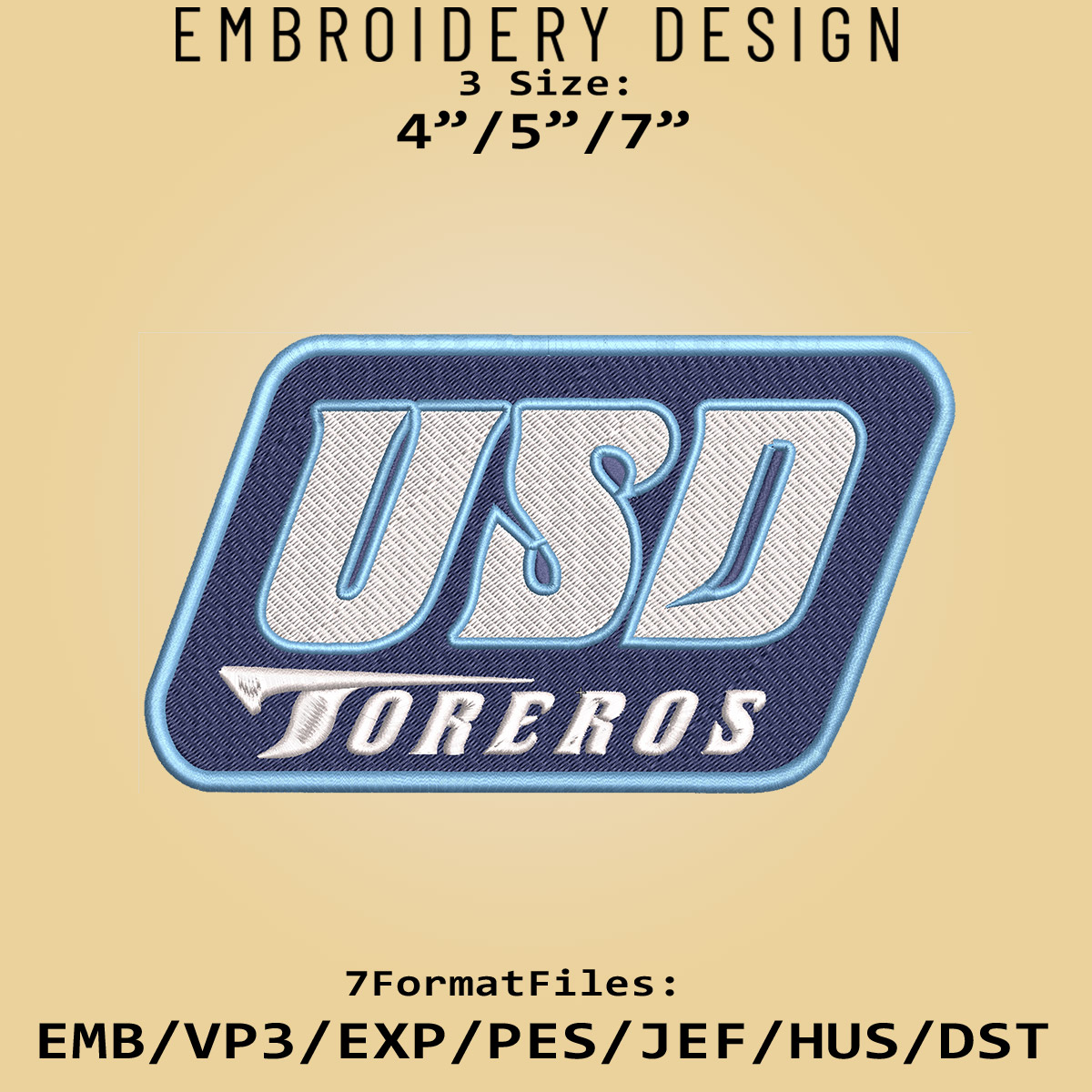 NCAA San Diego Toreros Logo, Embroidery design, San Diego To | Inspire ...