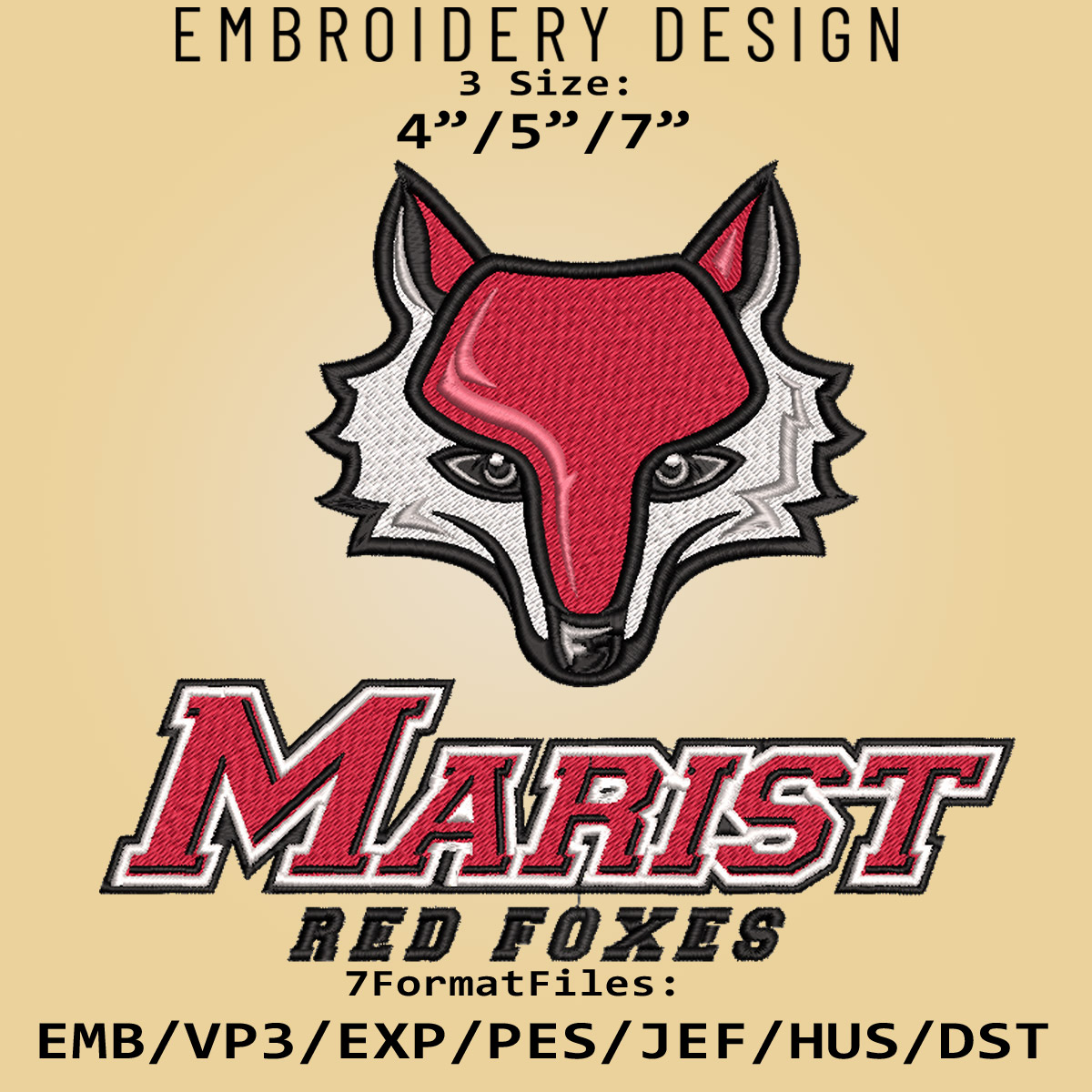 Marist Red Foxes NCAA Logo, Embroidery design, NCAA Marist R | Inspire ...