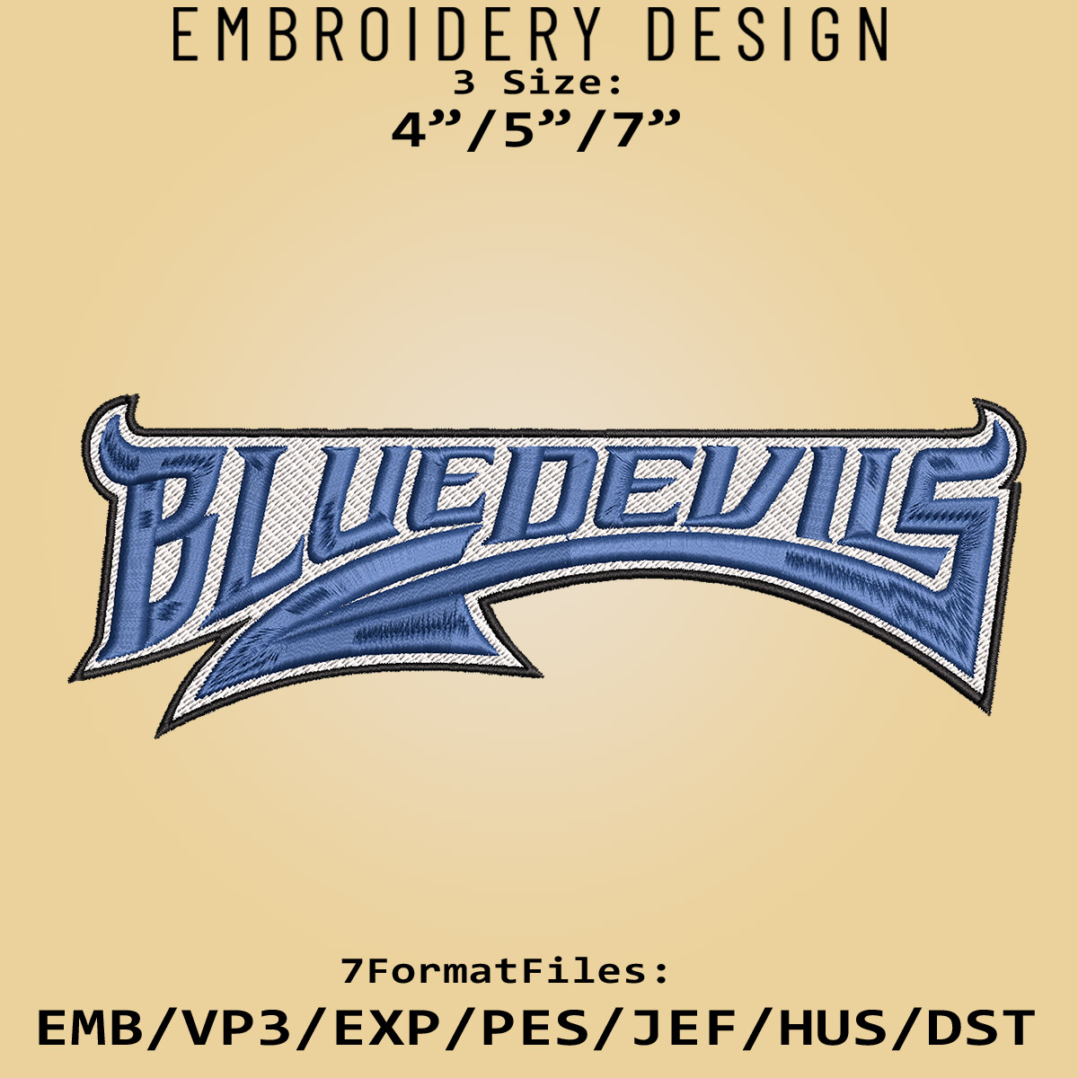Duke Blue Devils NCAA Logo, Embroidery design, Duke Blue Dev | Inspire ...