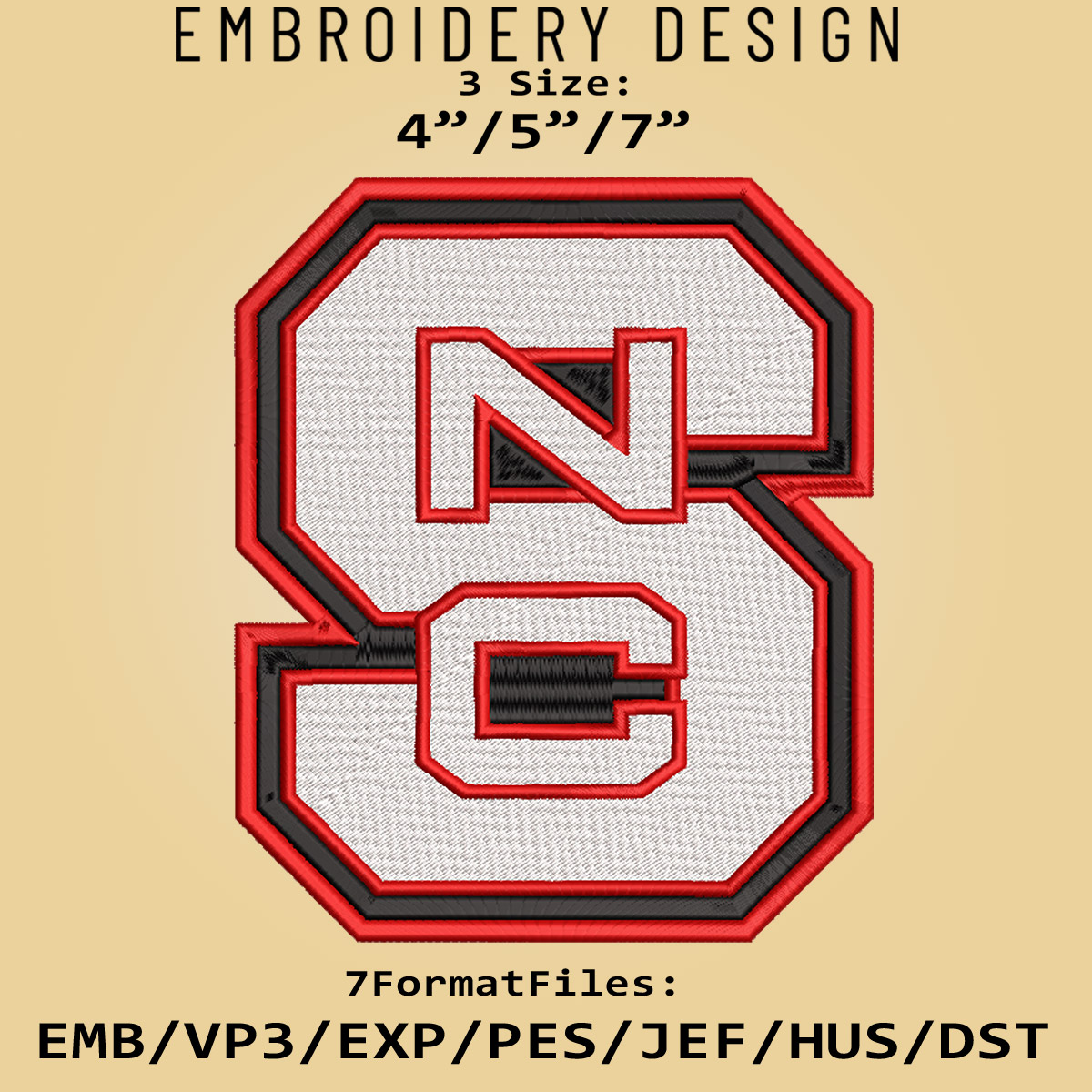 NC State Wolfpack NCAA Logo, NCAA Embroidery design, NC Stat | Inspire ...