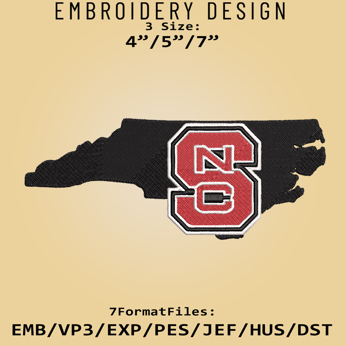 NC State Wolfpack Logo, Embroidery design NCAA, NC State Wol | Inspire ...