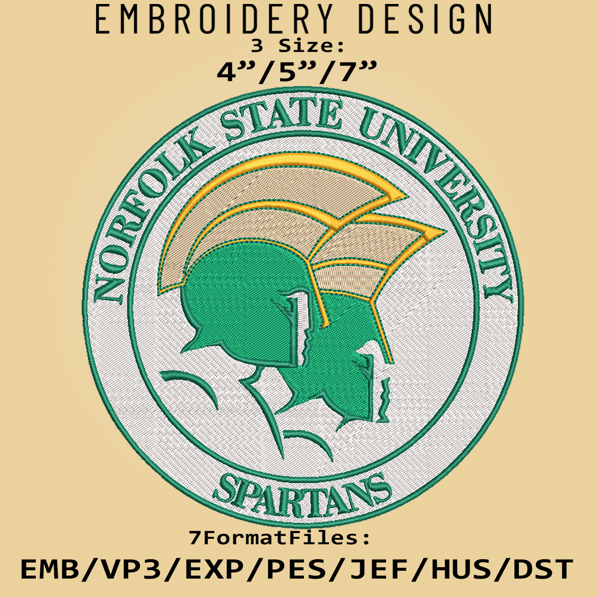 Norfolk State Spartans NCAA Logo, Embroidery design, Norfolk | Inspire ...