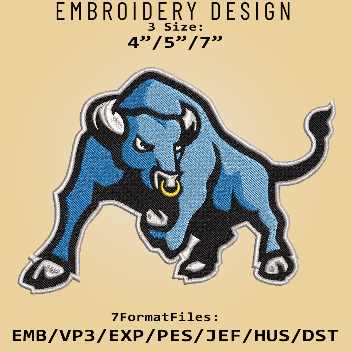 Buffalo Bulls Logo NCAA, Embroidery design, NCAA Buffalo Bul | Inspire Uplift