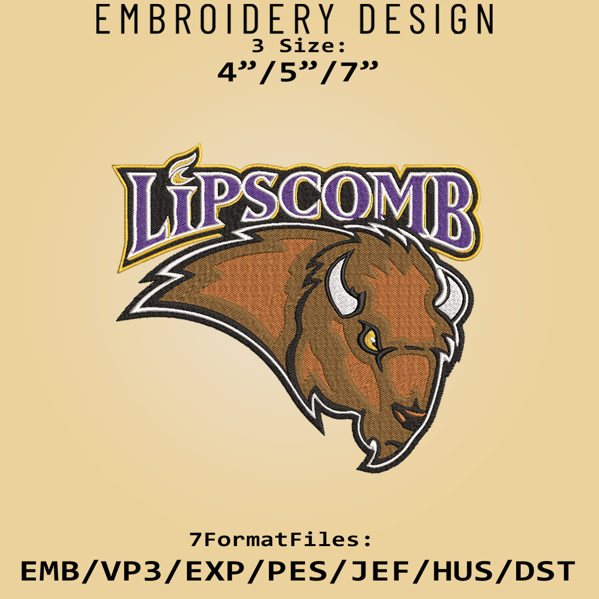 NCAA Lipscomb Bisons Logo, Embroidery design NCAA, Lipscomb | Inspire ...