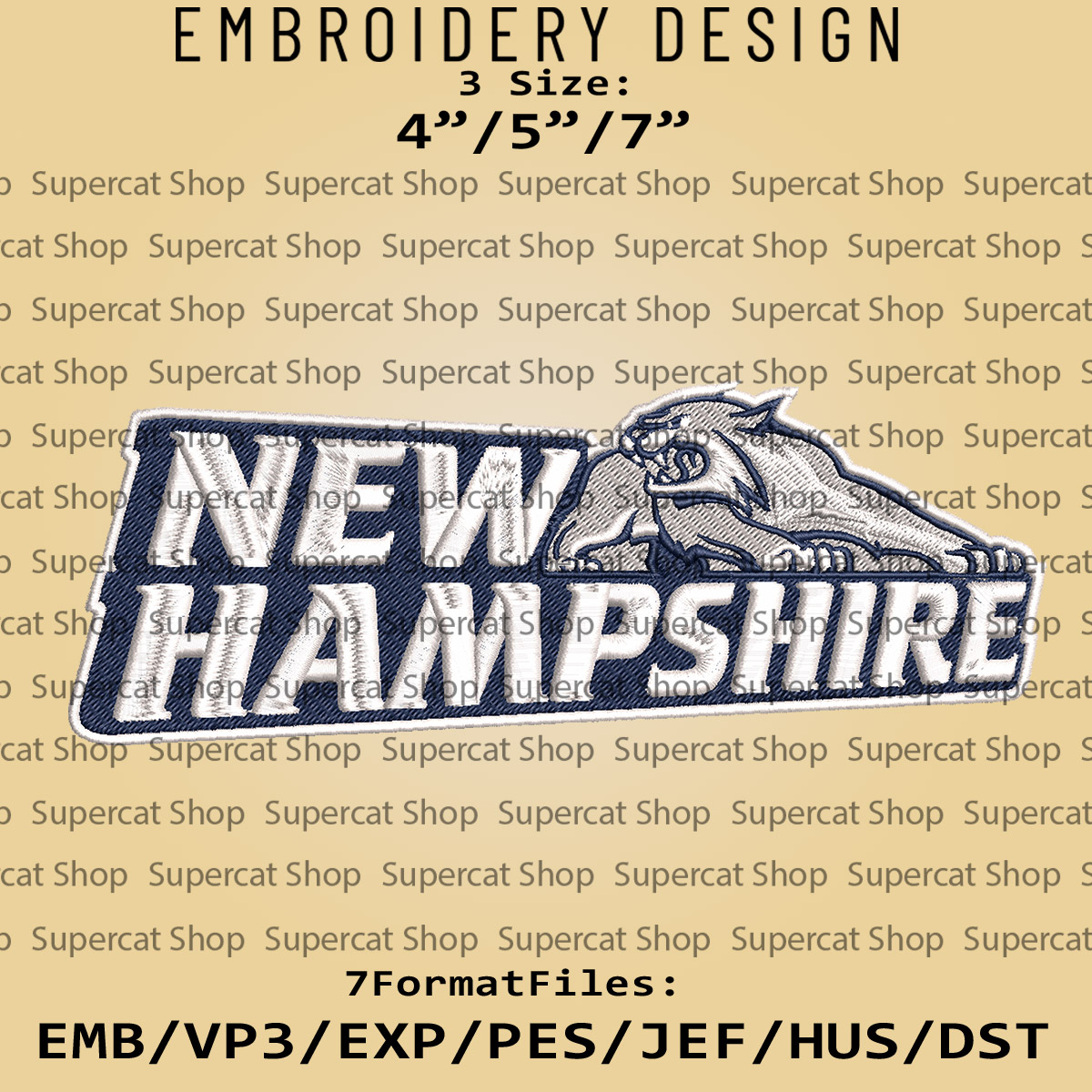 New Hampshire Wildcats Logo NCAA, Embroidery design, New Ham | Inspire ...
