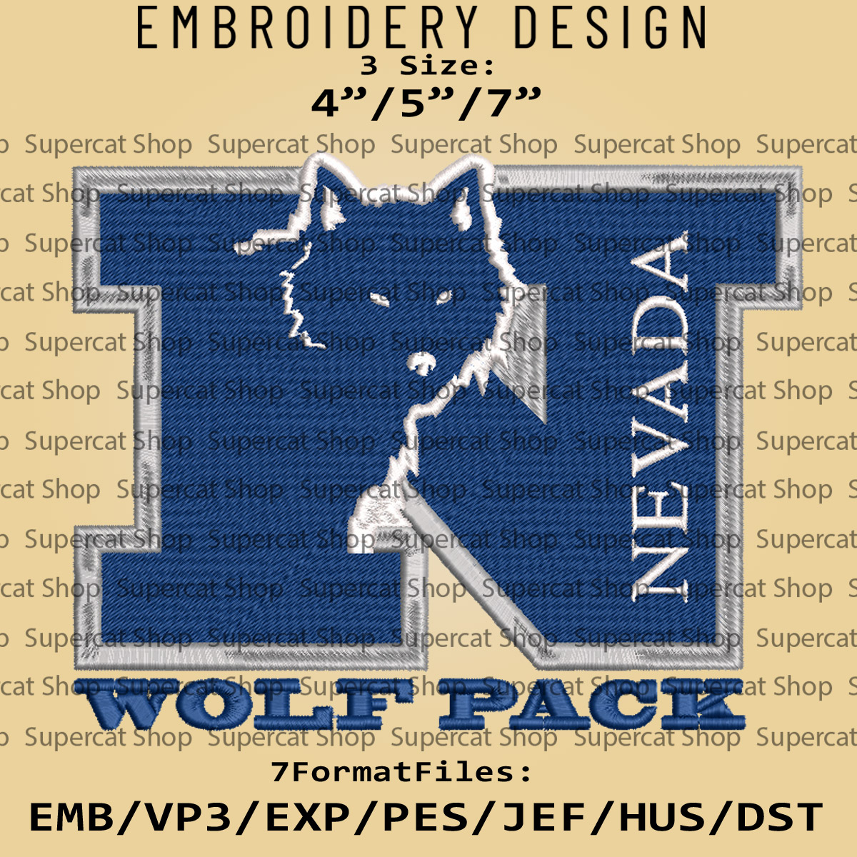 Nevada Wolf Pack NCAA Logo, NCAA Embroidery design, Nevada W | Inspire ...