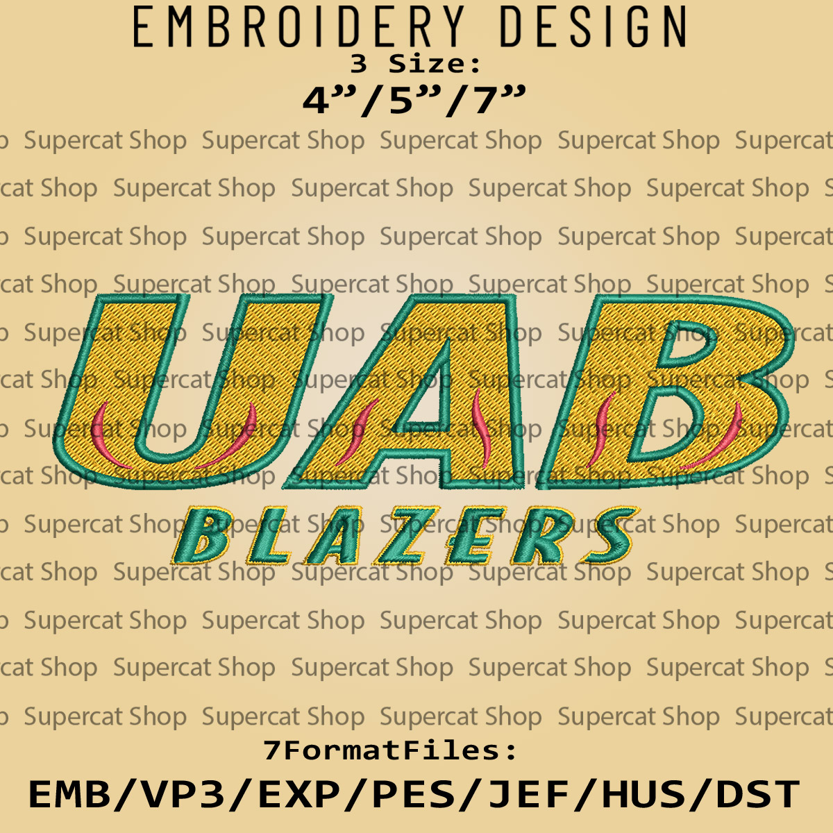 UAB Blazers Logo NCAA, Embroidery design, UAB Blazers, NCAA | Inspire ...