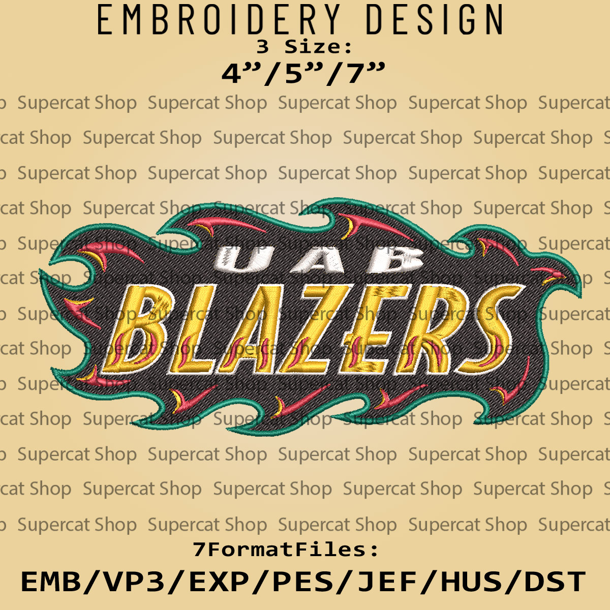 UAB Blazers Logo NCAA, Embroidery design, UAB Blazers, Embro | Inspire ...