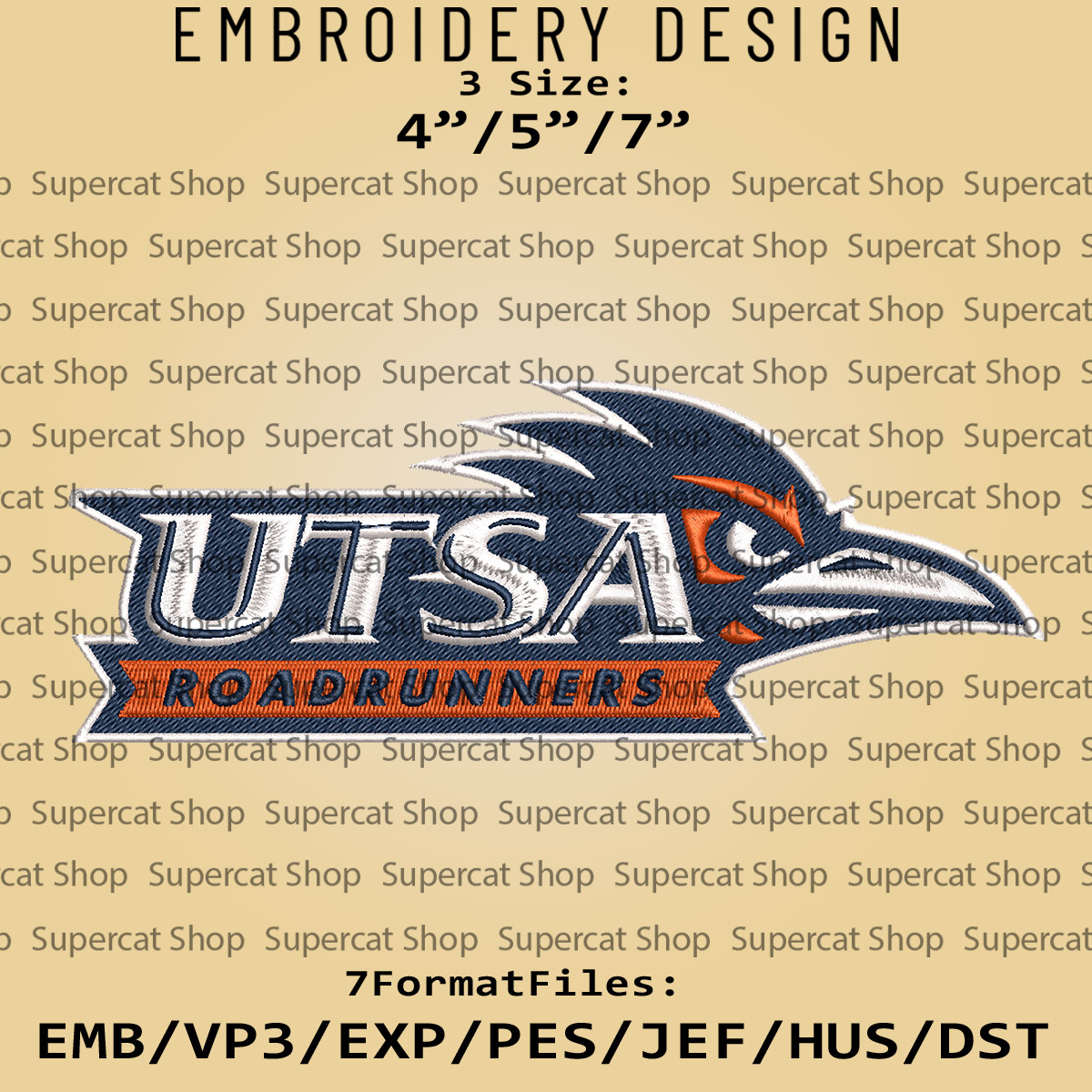 UTSA Roadrunners NCAA Logo, Embroidery design, UTSA Roadrunn | Inspire ...