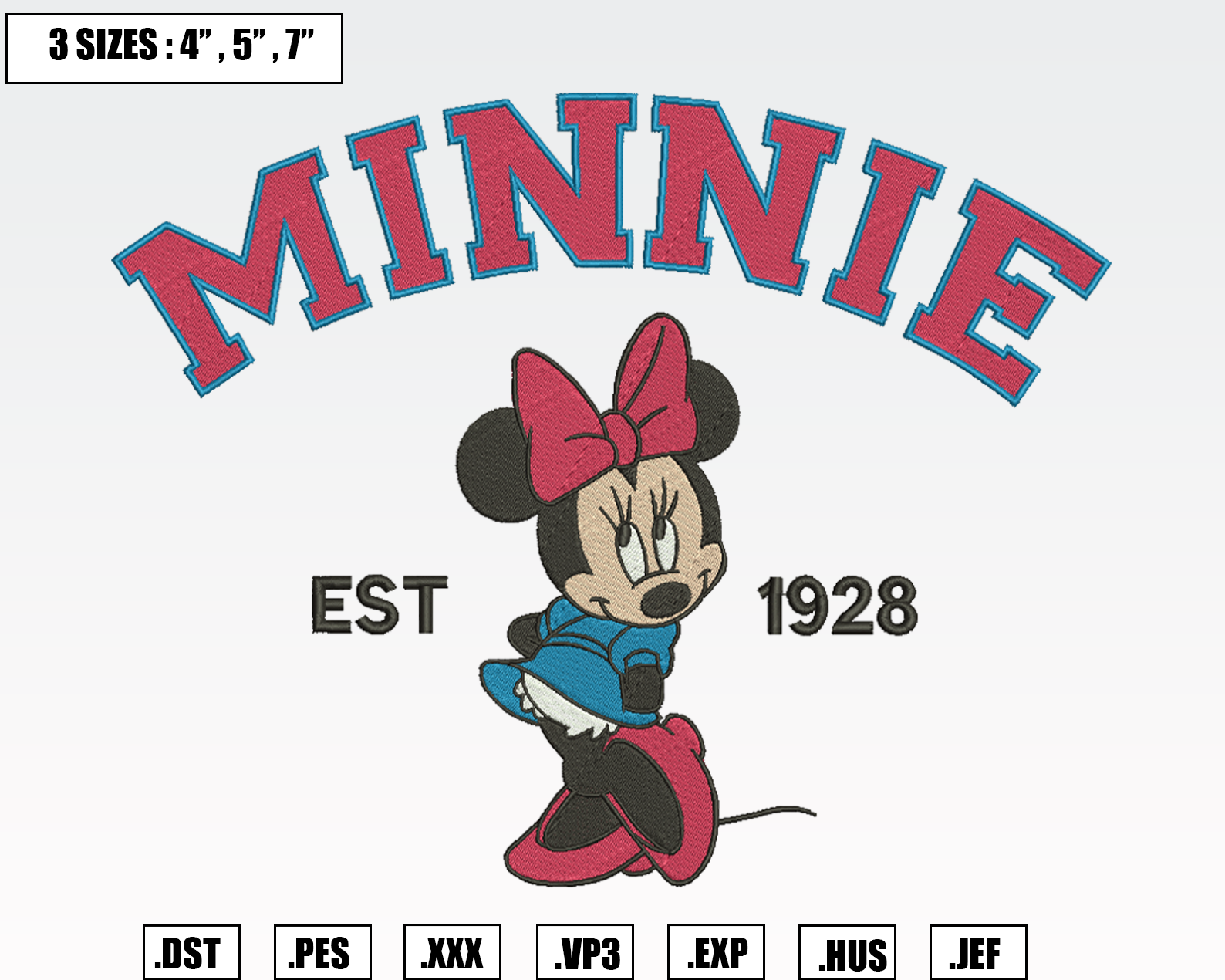 Minnie Mouse Est 1928 Embroidery Designs, Machine Embroidery | Inspire ...