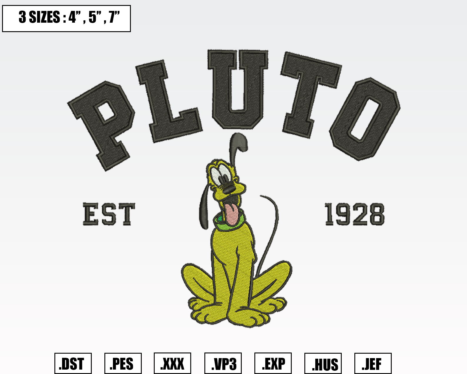 Disney Pluto Est 1928 Embroidery Designs, Machine Embroidery | Inspire ...