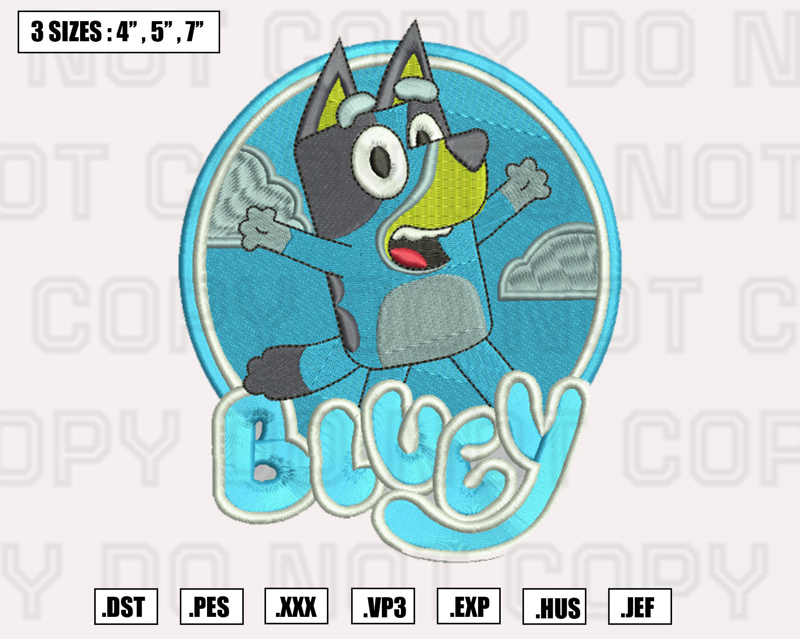 Bluey The Dog Embroidery Design, Machine Embroidery Files, C | Inspire ...