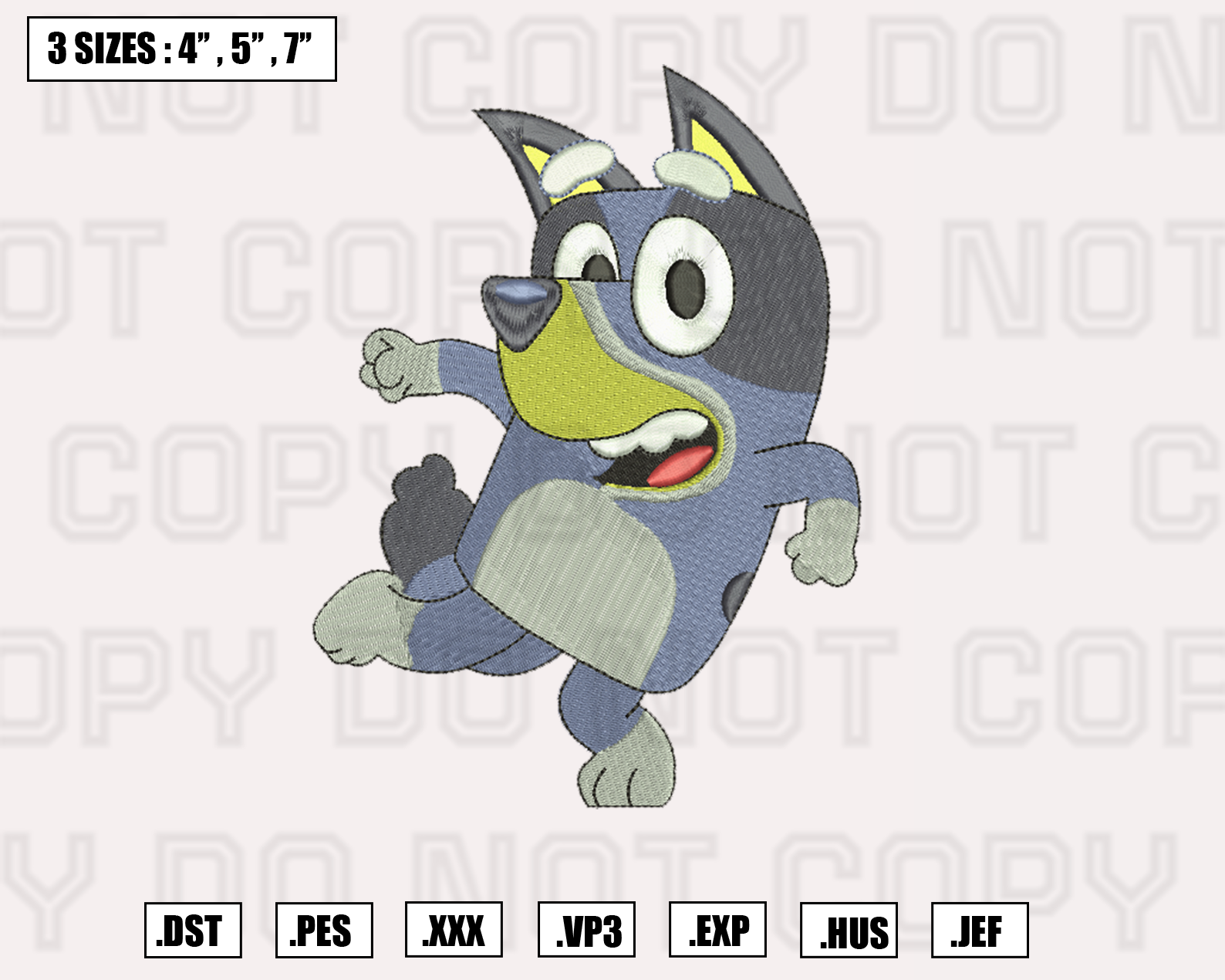 Bandit Heeler Embroidery Design, Machine Embroidery Files, B - Inspire ...