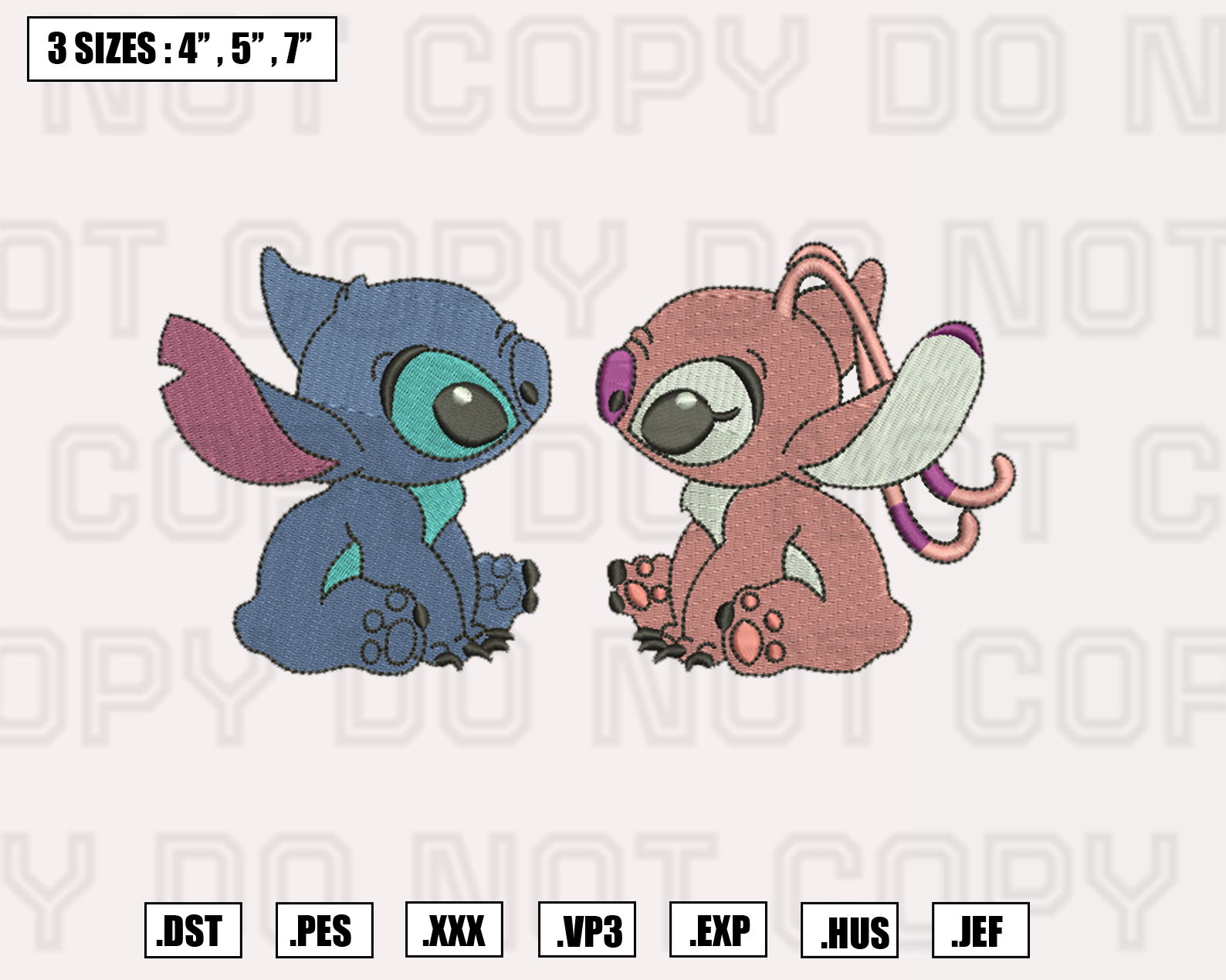 Stitch and Angel Embroidery Design,Machine Embroidery Files, | Inspire ...