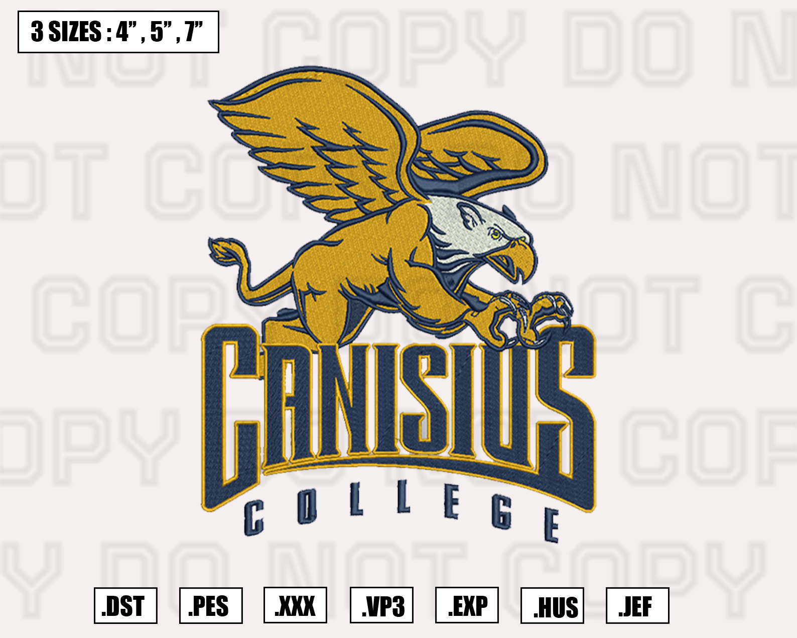 Canisius Golden Griffins Logos Embroidery Designs, Ncaa Team - Inspire ...