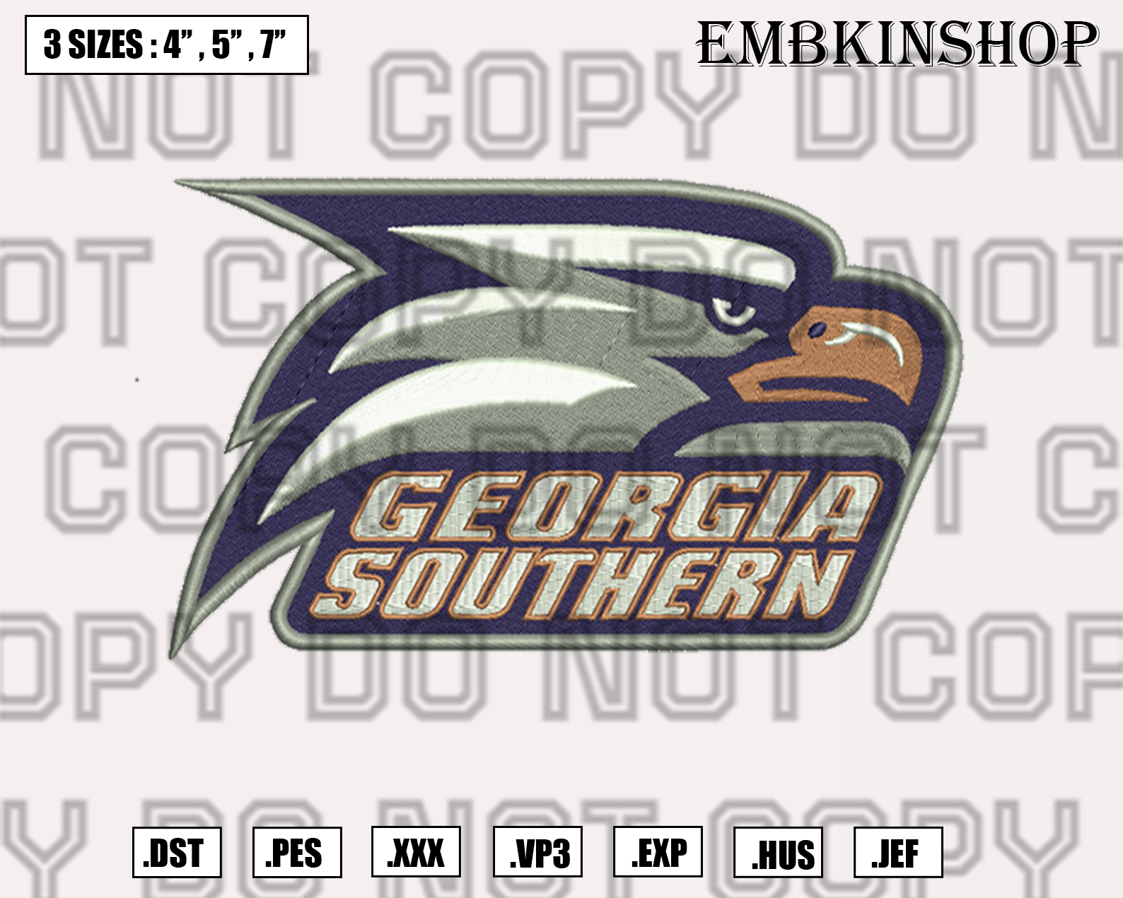 Georgia Southern Eagles Logo Embroidery Design, Men's Basket - Inspire ...