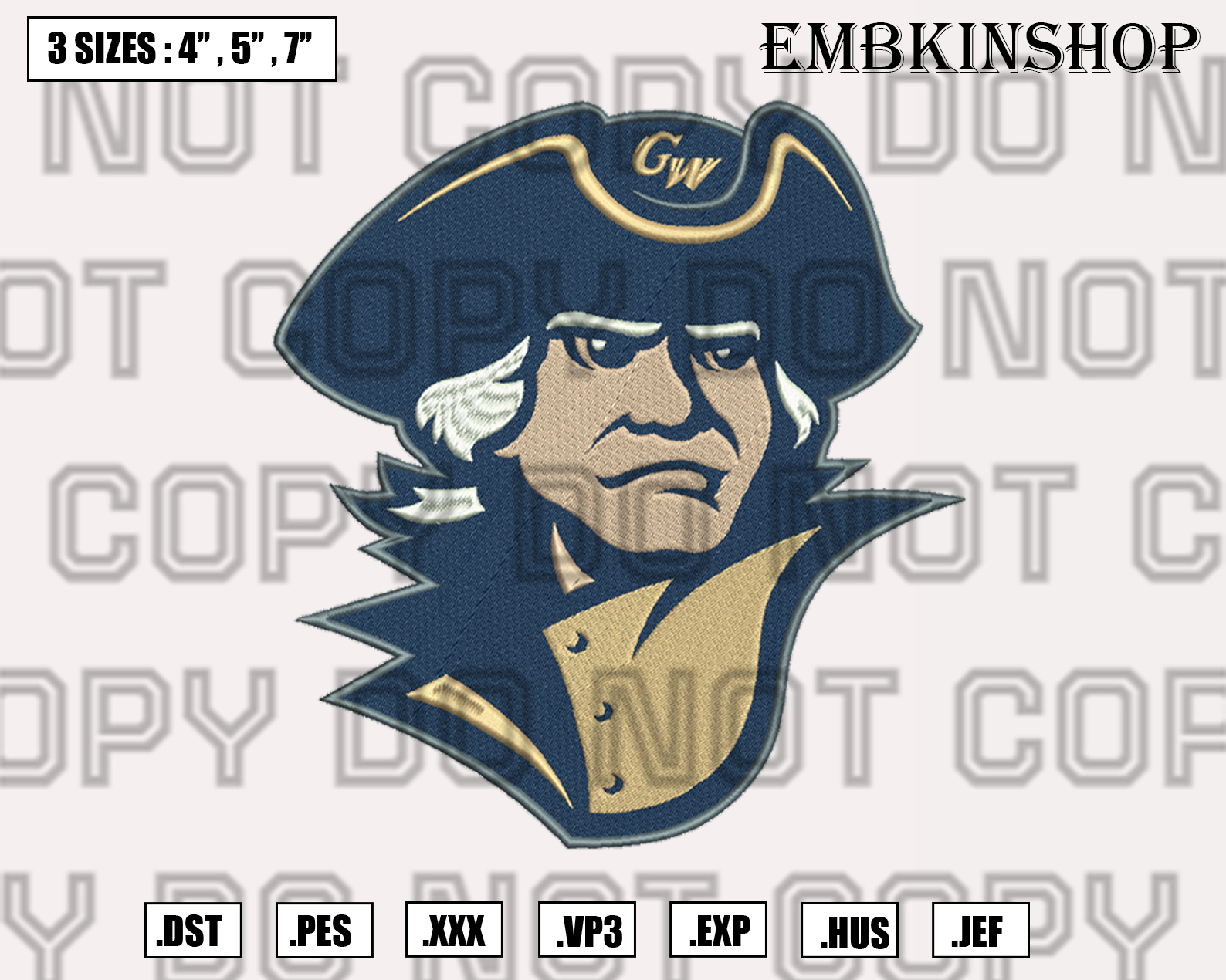 George Washington Colonials Logo Embroidery Design,NCAA Embr | Inspire ...